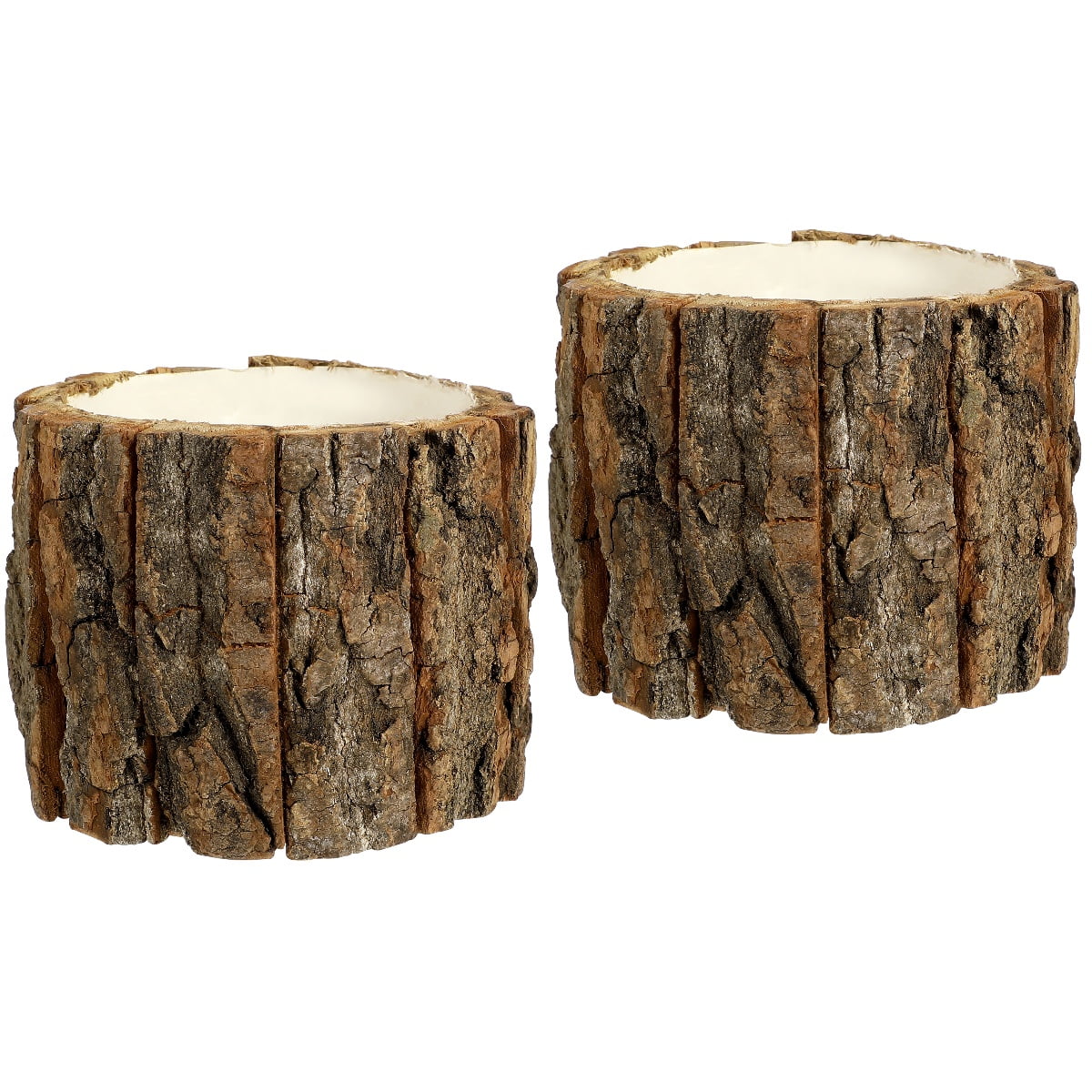 FUEENIRVA Coffee Wooden Plant Pots Unique Bark Look Indoor Outdoor ...