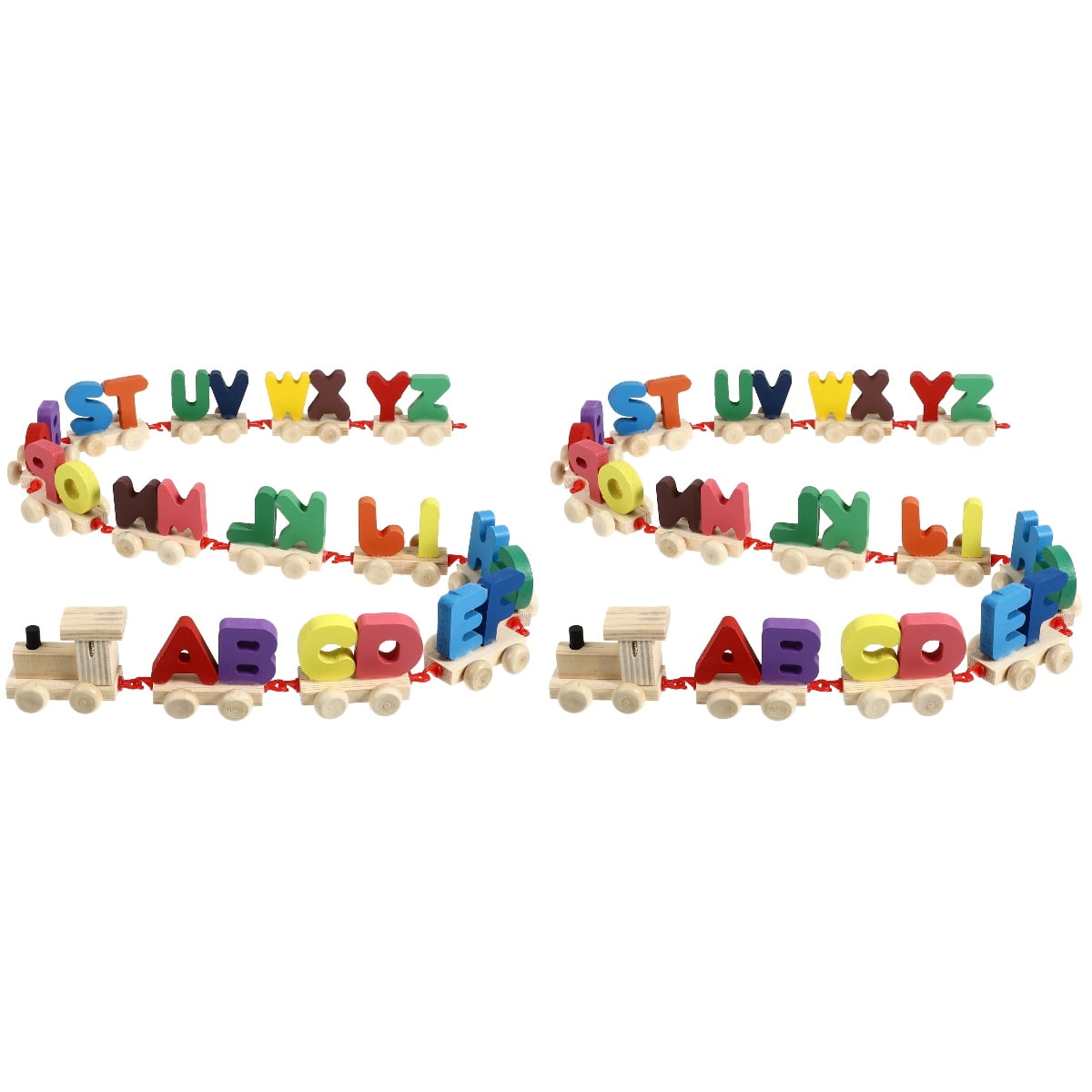 2pcs Wooden Magnetic Alphabet Train Toys Early Educational Toys Mini ...