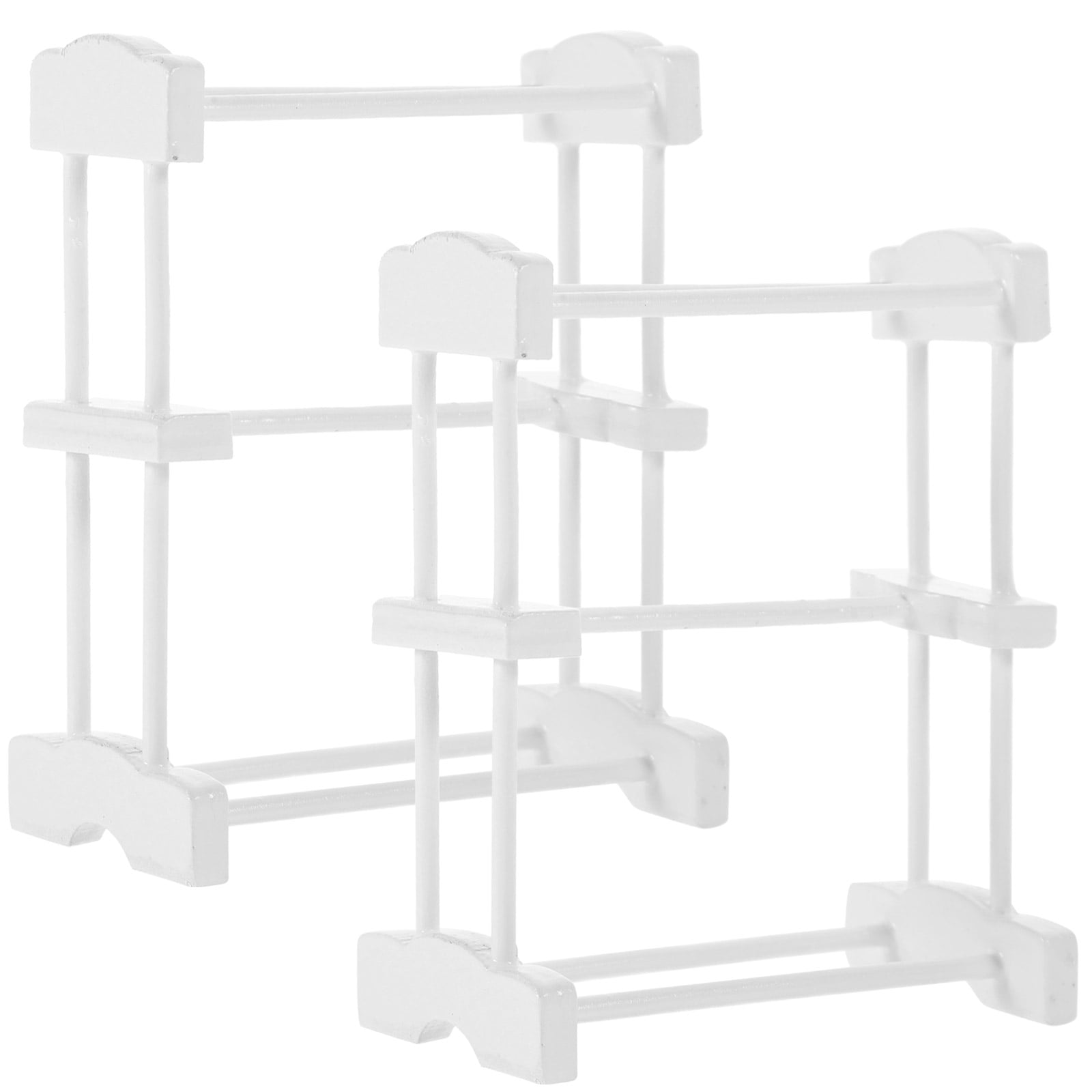 2pcs Wooden Mini Rack Doll House Mini Towel Rack Model Toy Simulation ...