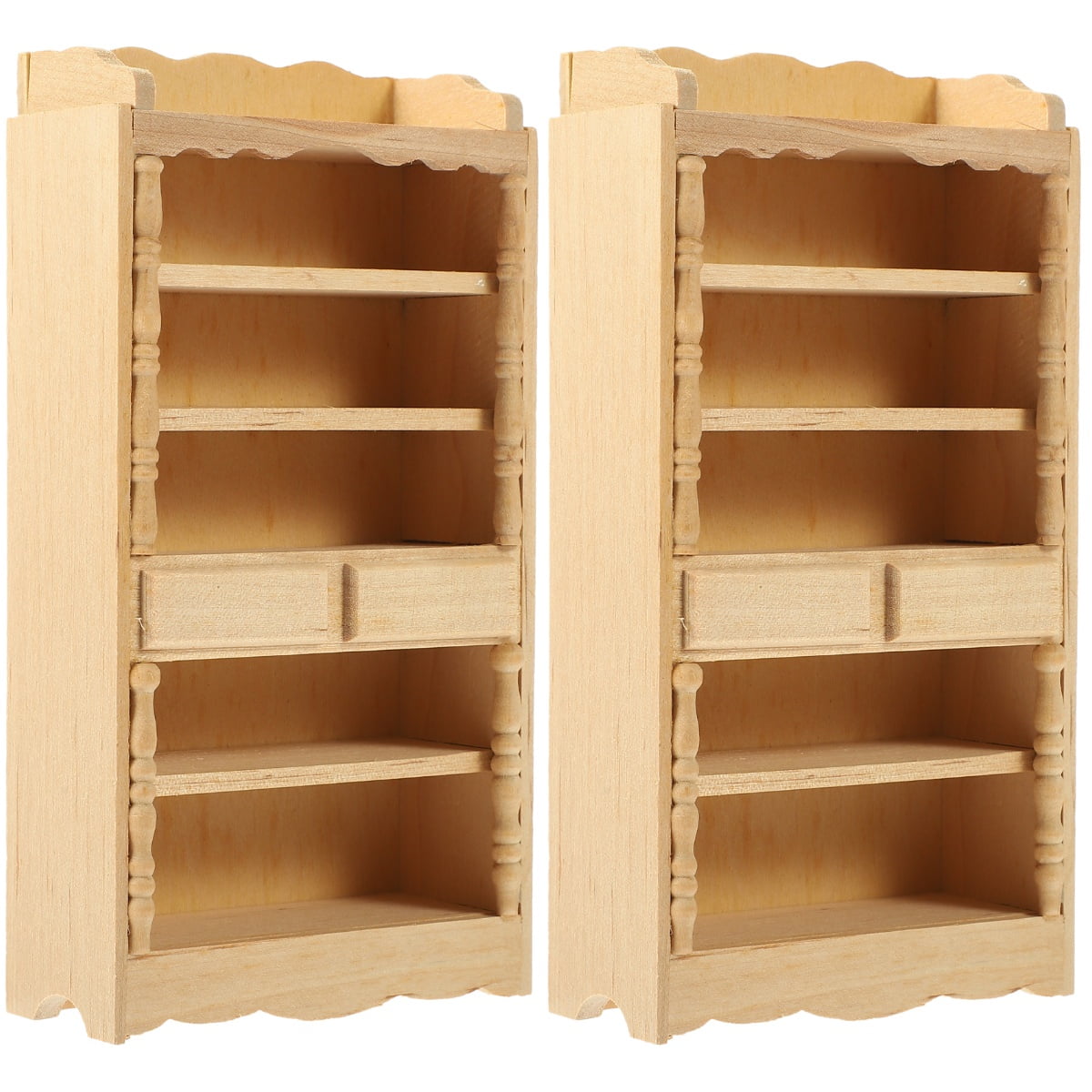 FENGGUIQU Set of 2 Beige Miniature Wooden Cabinets Rustic Style ...