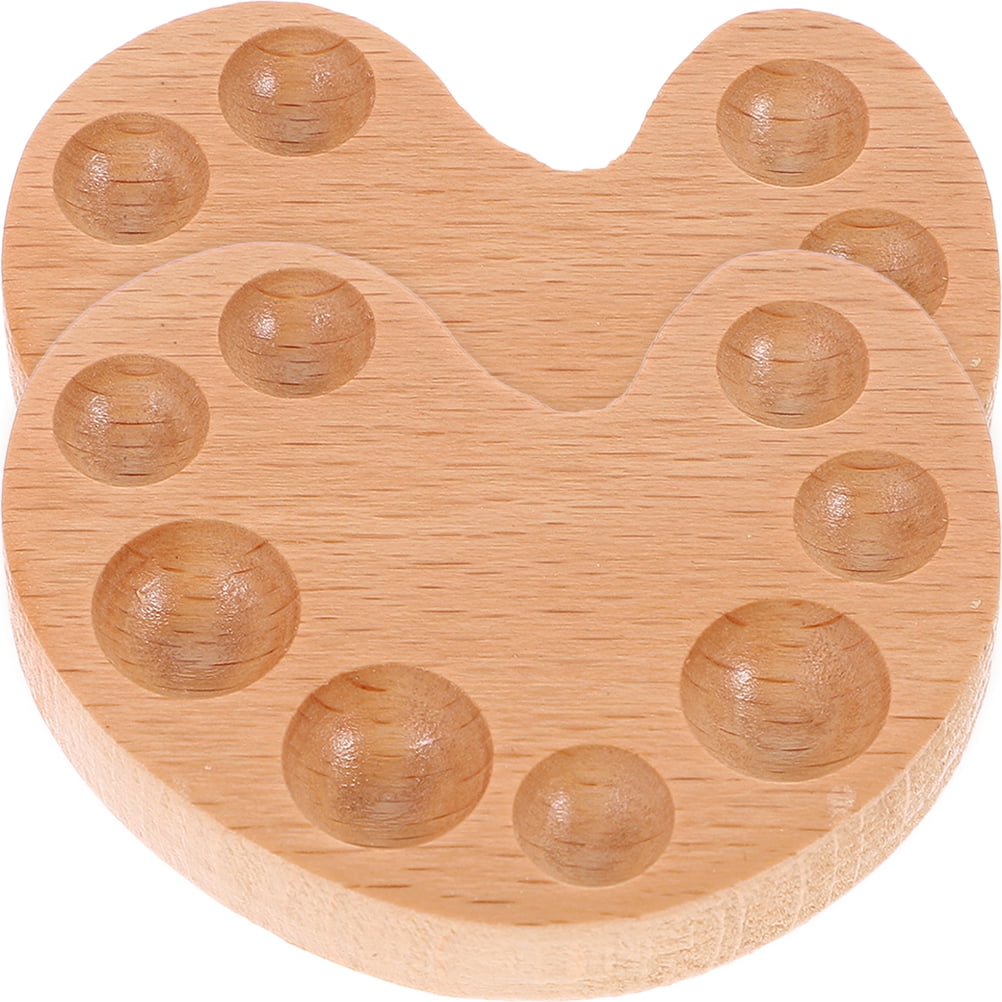 2pcs Wooden Paint Palettes Trays Wooden Watercolor Palettes Small ...
