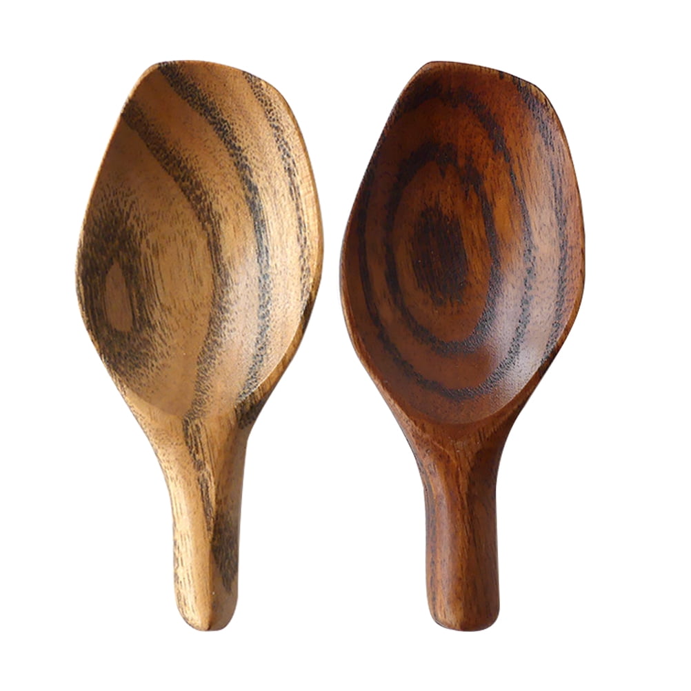 2pcs Wooden Scoops Condiment Spoons Mini Wooden Spoons with Short ...