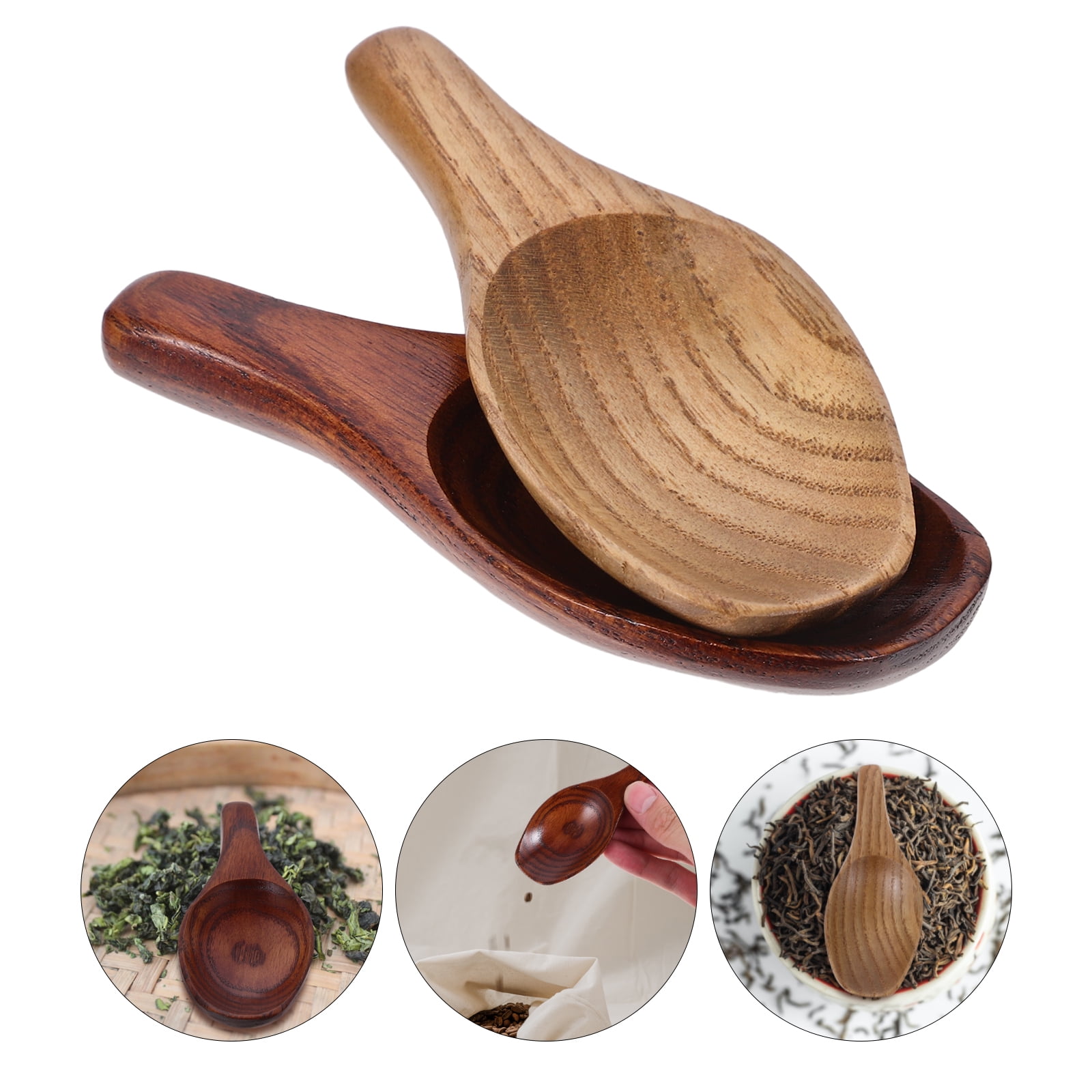 2pcs Wooden Tea Leaf Spoons Wide Mouth Spoons Mung Bean Spoon Tea Leaf ...