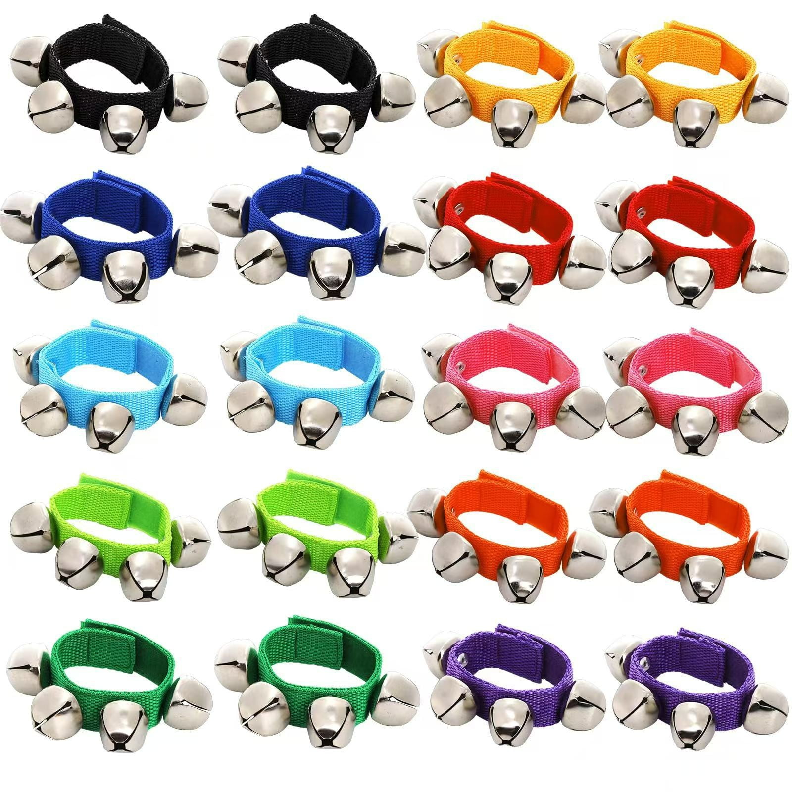 2pcs Wrist & Ankle Jingle Bells – Adjustable Nylon Strap 4-Metal Bell ...