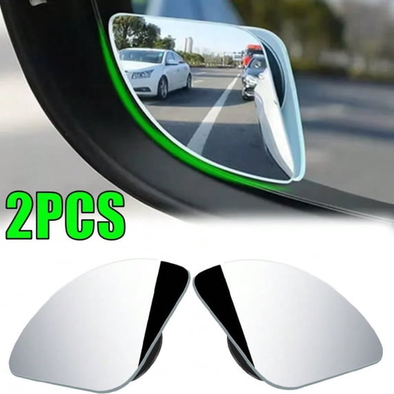 2pcs YASEENLIN Universal Frameless Glass Wide-Angle Blind Spot Mirror ...