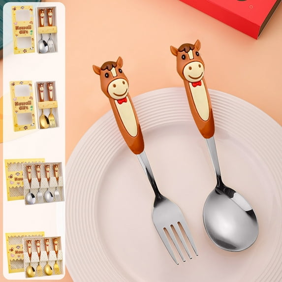 2pcs Year of the Horse Themed Stainless Steel Cutlery Set - Spoon ...