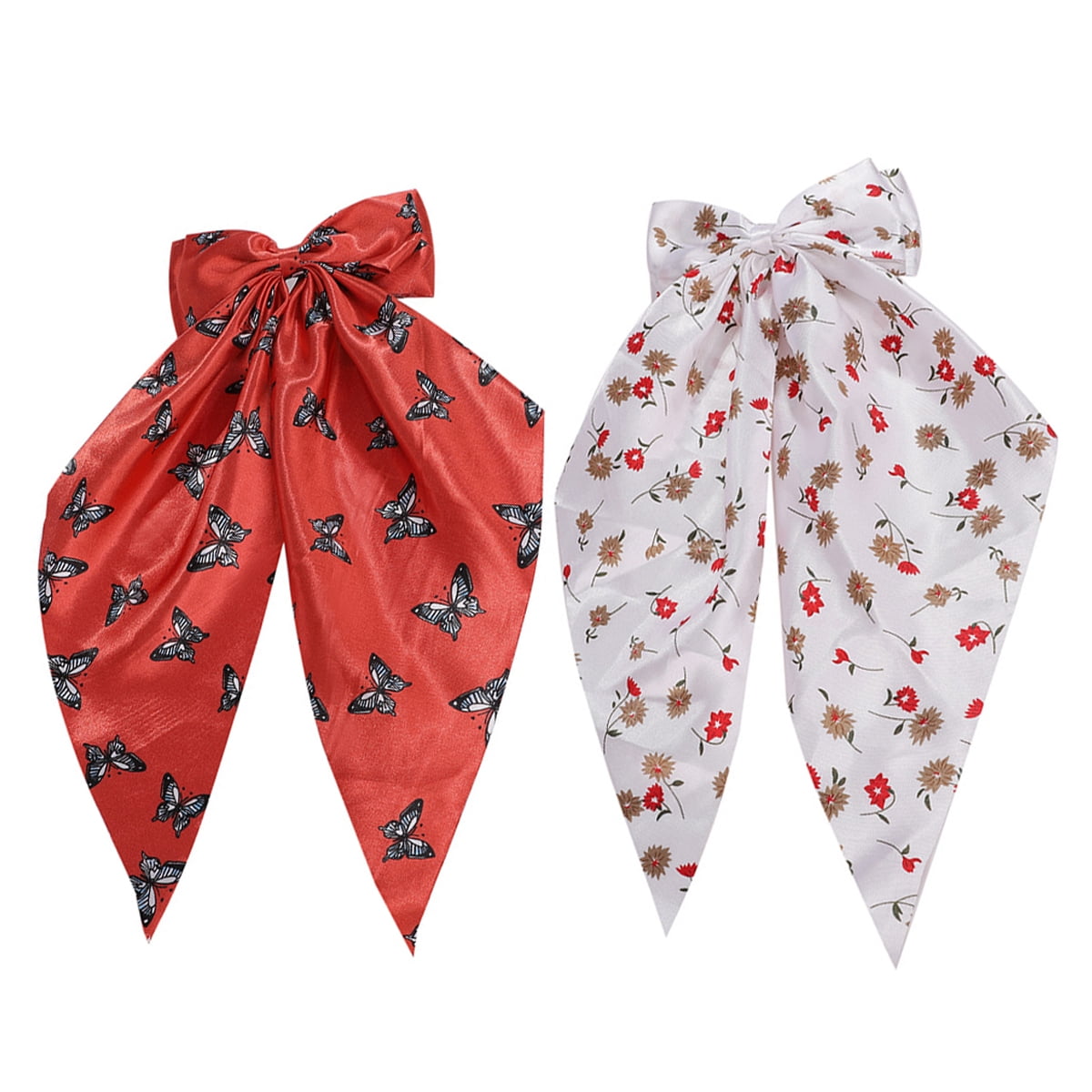 2pcs bow clip, silk hair ribbon, long tail, hair clip, girl, hair ...