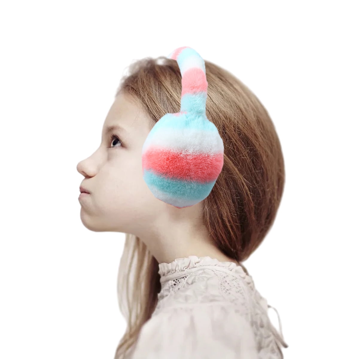 2pcs colorful anti-freeze extendable ear muffs plush winter ear ...