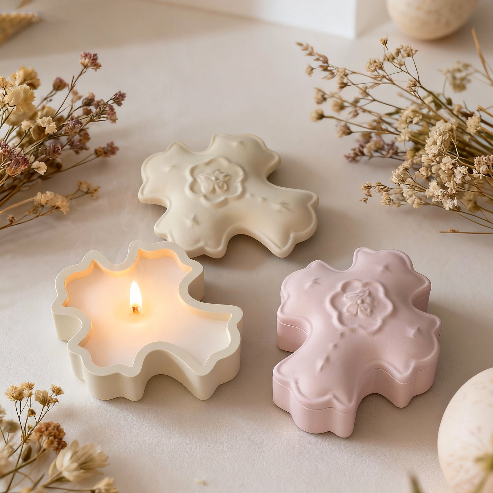 2pcs cross aromatherapy resin plaster mold diy glue storage box candle ...