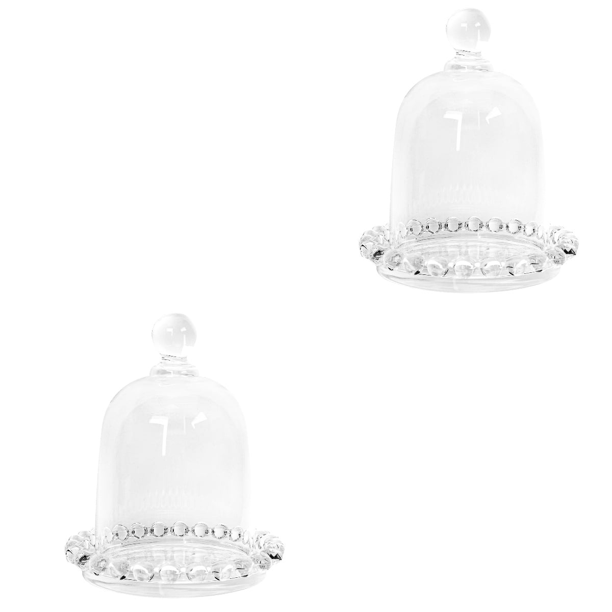 2pcs glass cake boxes cake cheese display stand with glass dome lid ...