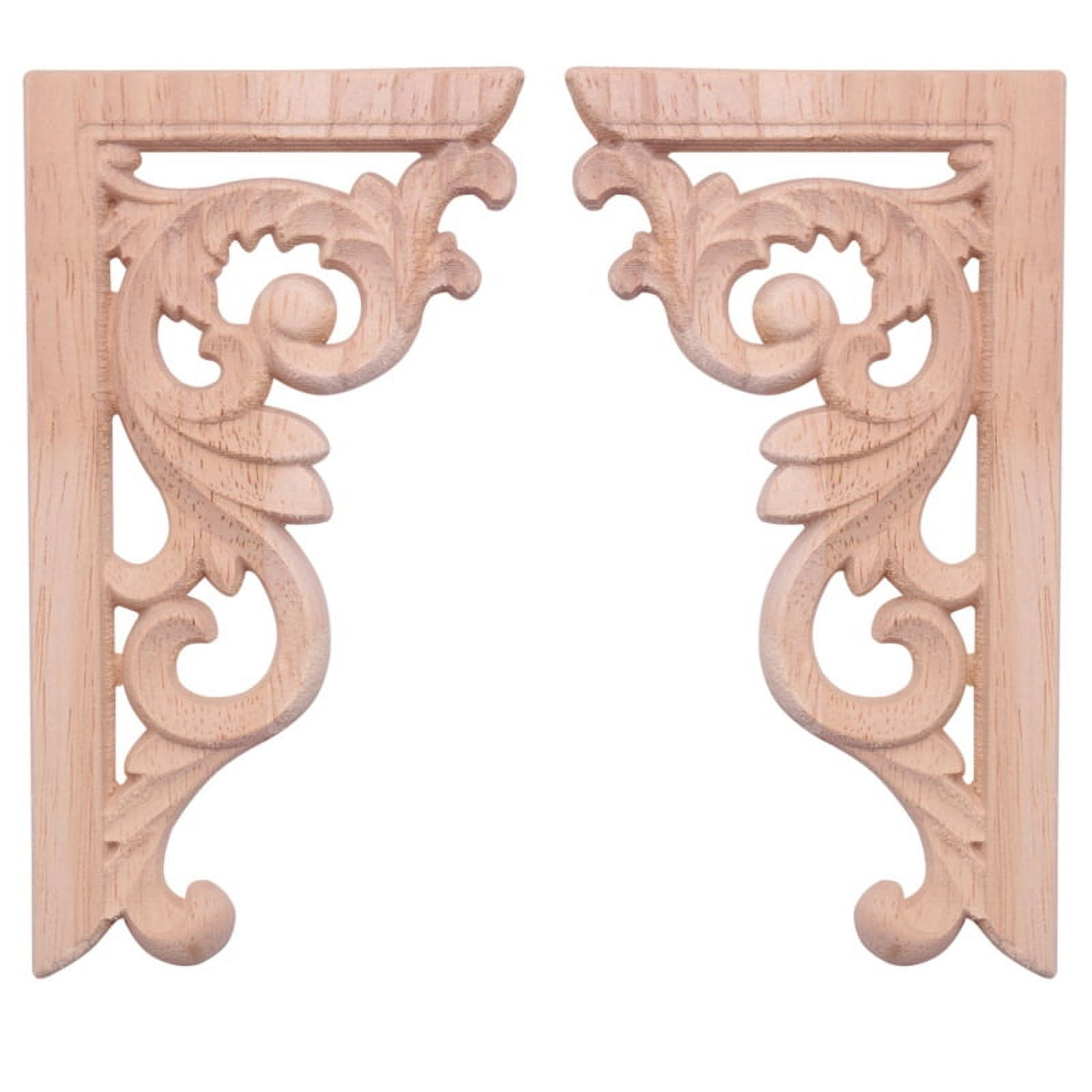 2pcs left+right Wooden Corner Onlay Furniture Wall Frame Applique ...