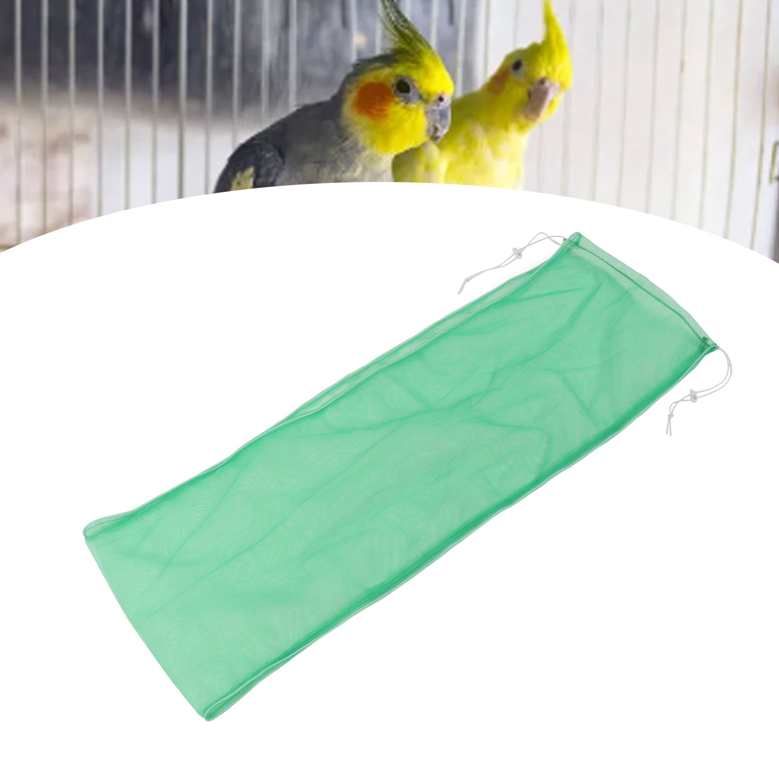2pcs/lot Birdcage Nylon Mesh Net Adjustable Dustproof Seed Catcher ...