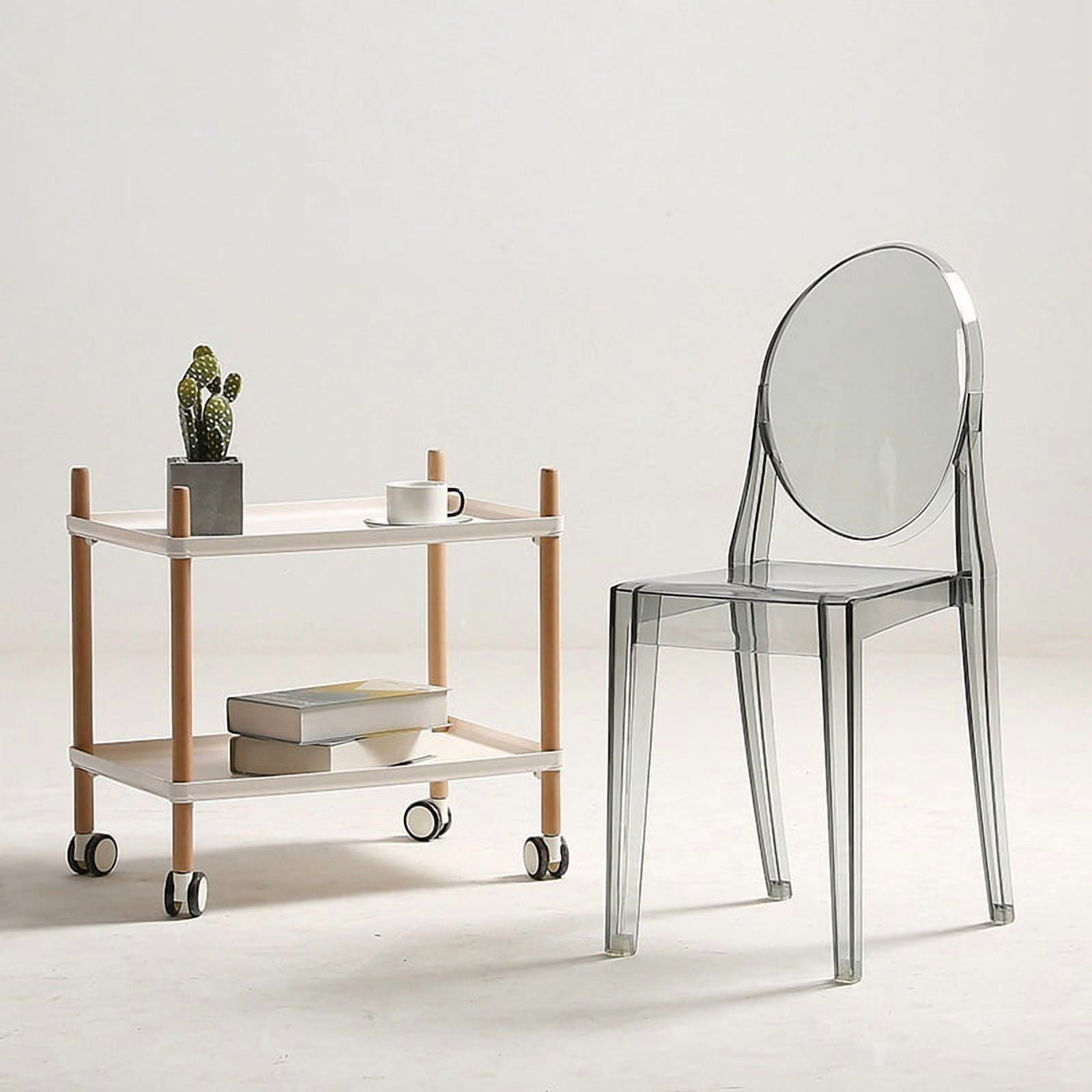 2pcs mid-century plastic crystal dining chairs, casual home chair model ...