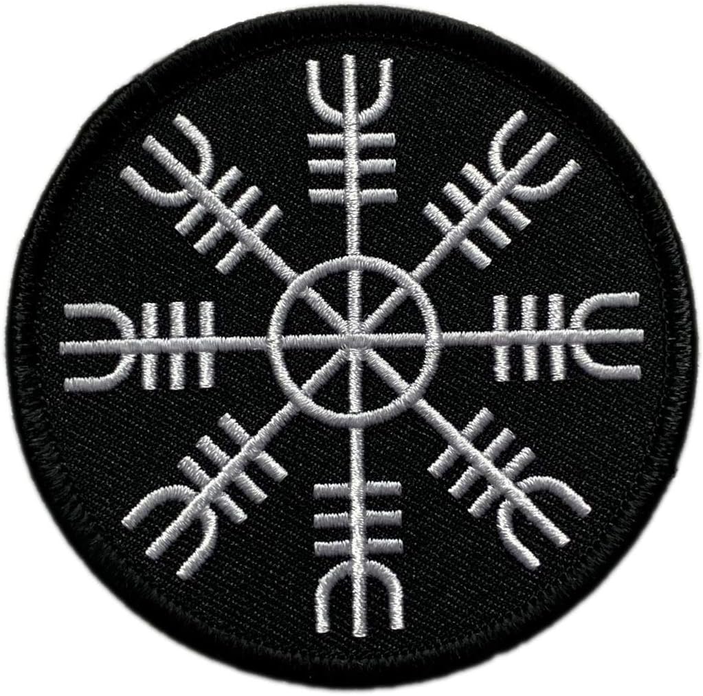 2pcs of awe Viking Rune Patch [3.0 X 3.0 inch -“Hook” Fastener-VR7 ...