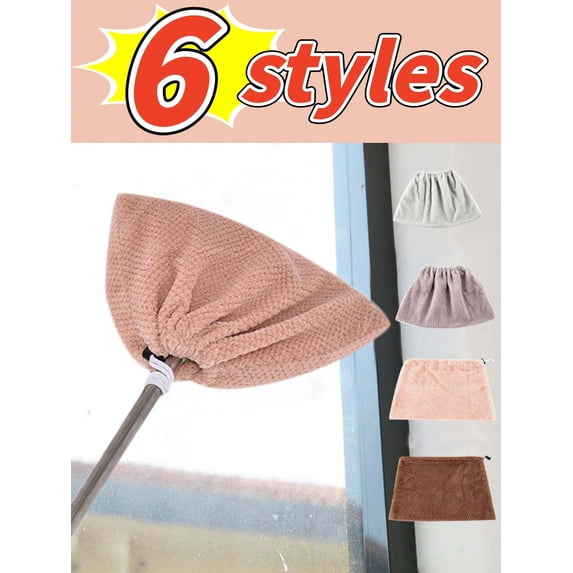 2pcs-pink-elastic Multi-Purpose Broom Cover, Reusable Microfiber ...