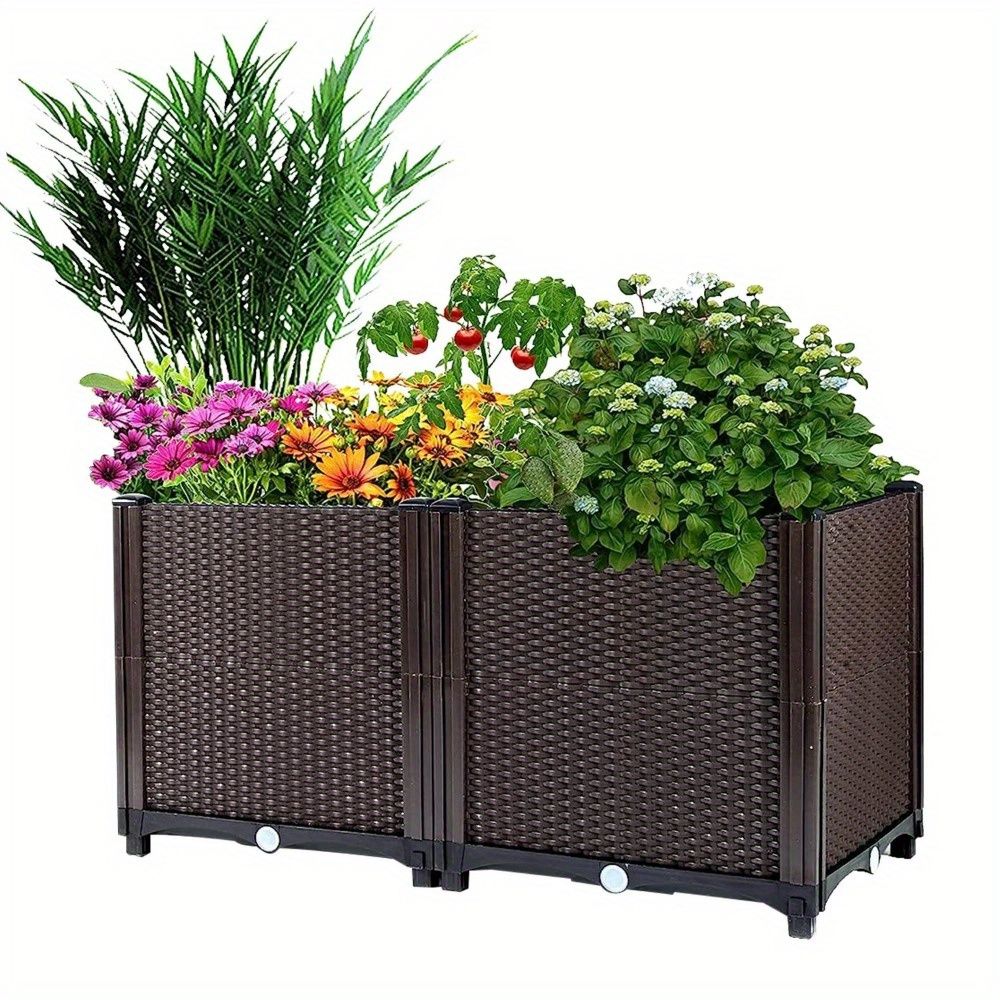 2pcs plant box for outdoor flowers vegetable planter planting box ...