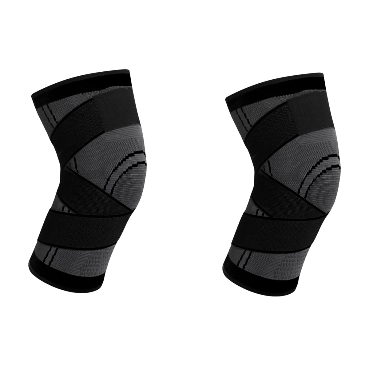 2pcs pressurized black knitted sports knee pads running fitness knee ...
