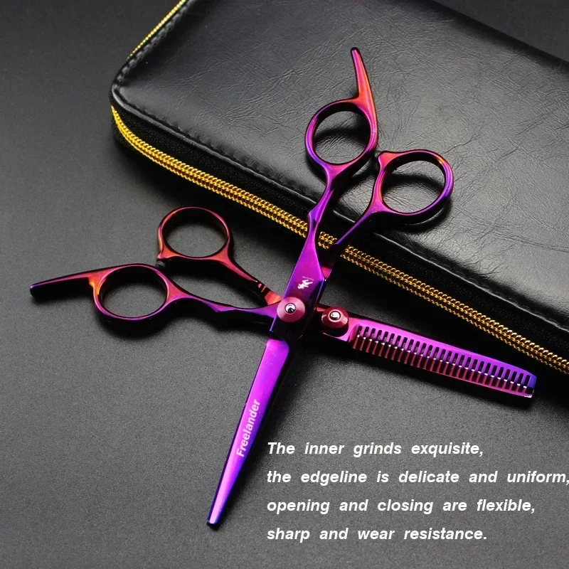 2pcs purple Professional 6 inch Hair Scissors Thinning Barber Cutting ...