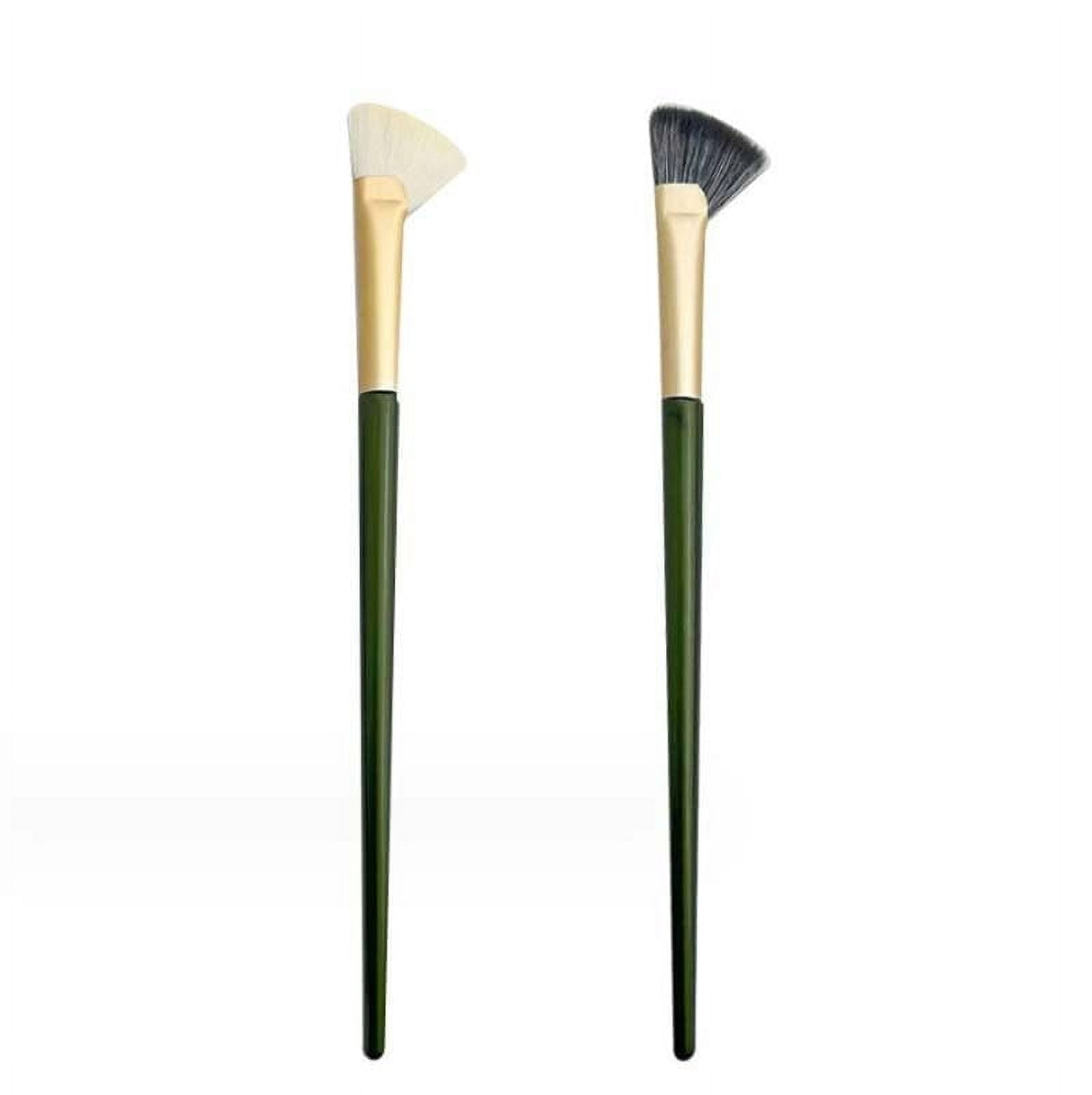 2pcs semi fan-shaped eye shadow brush, bevel contour makeup brush, fan ...