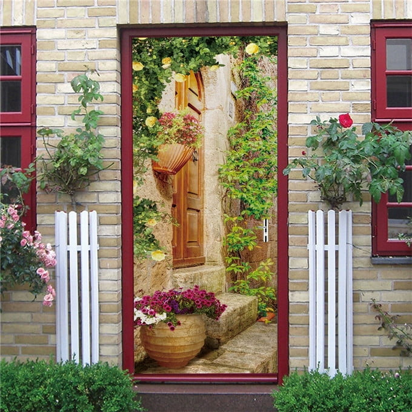 2pcs/set 3D Natural Landscape Self-adhesive Door Stickers Waterproof ...