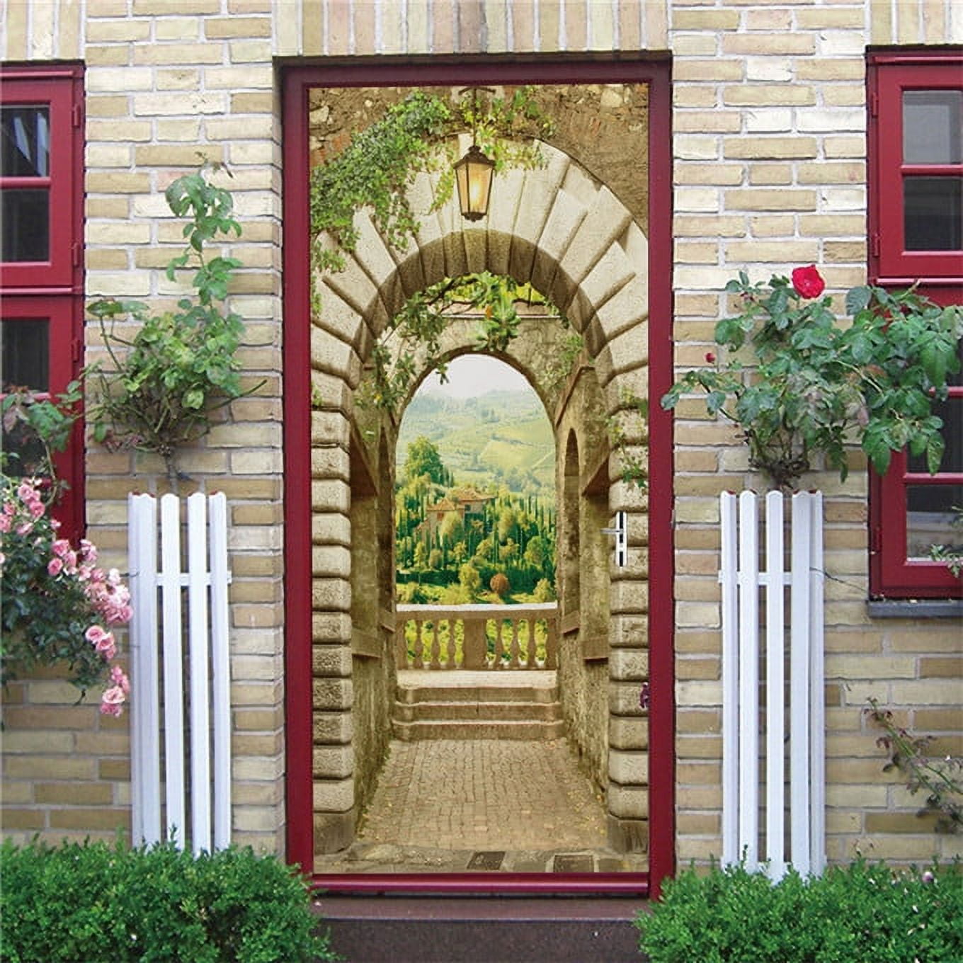 2pcs/set 3D Natural Landscape Self-adhesive Door Stickers Waterproof ...