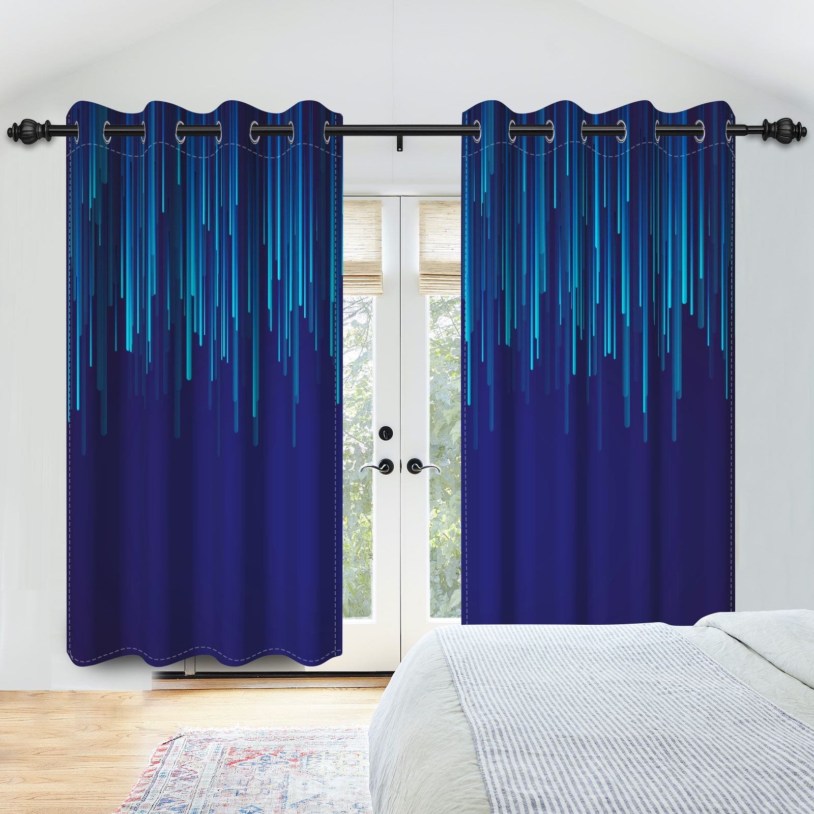 2pcs/set 80's 90's Disco Let's Glow Party Window Curtain Music Dance ...