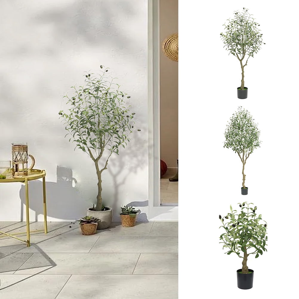 2pcs/set Artificial Olive Tree, 1.9/3.9/4.9FT Tall Faux Olive Tree with ...