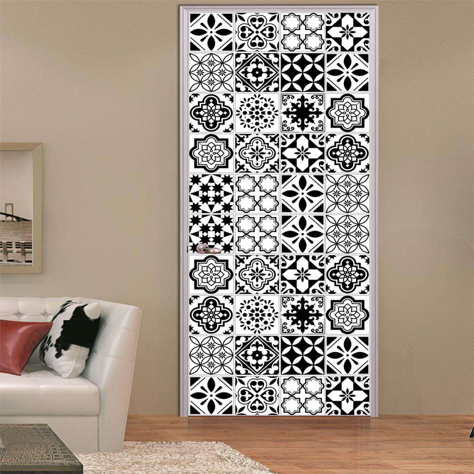 2pcs/set Door Sticker PVC DIY Peel and Stick Wallpaper Waterproof ...