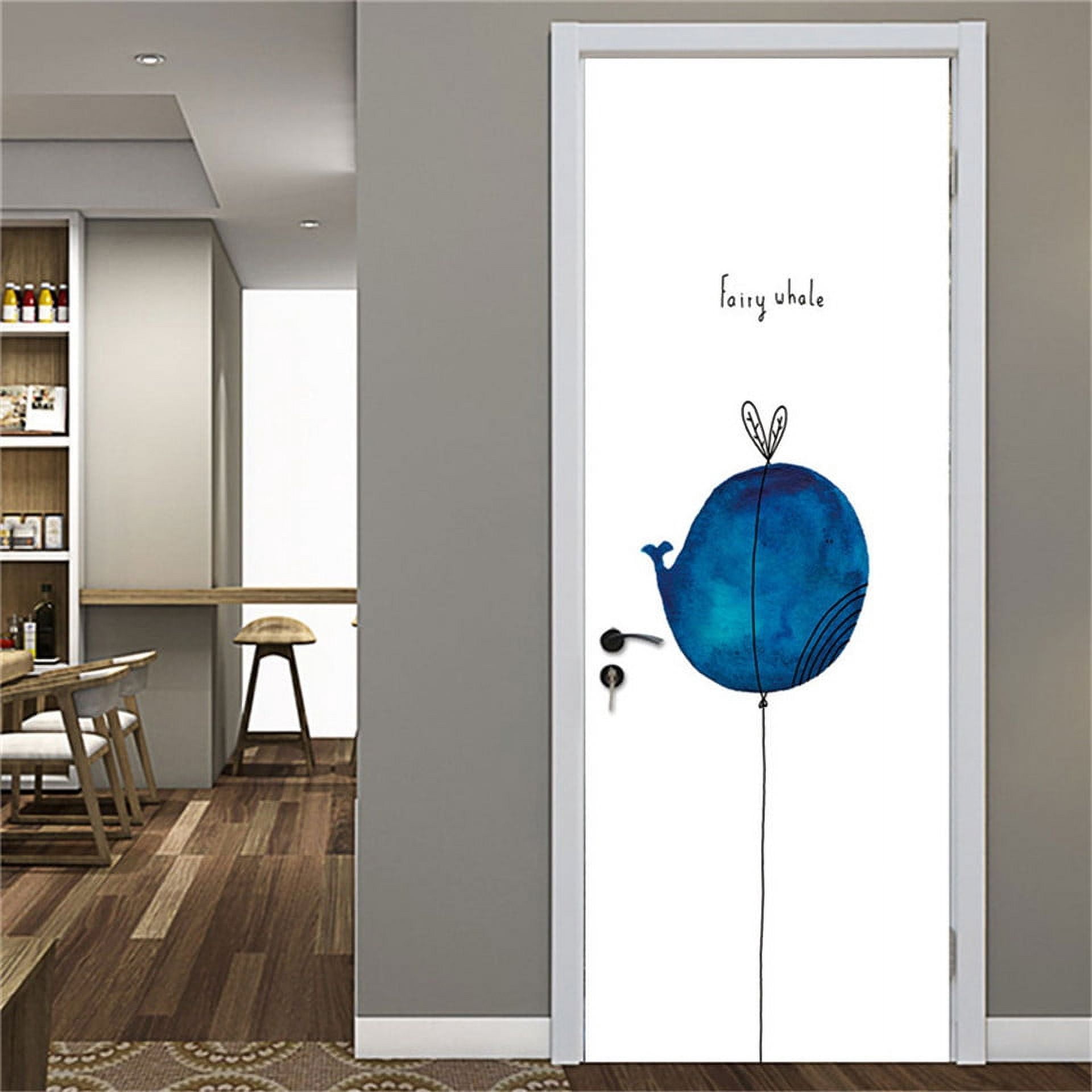 2pcs/set Door Sticker Self Adhesive Waterproof Wallpaper DIY Vinyl ...