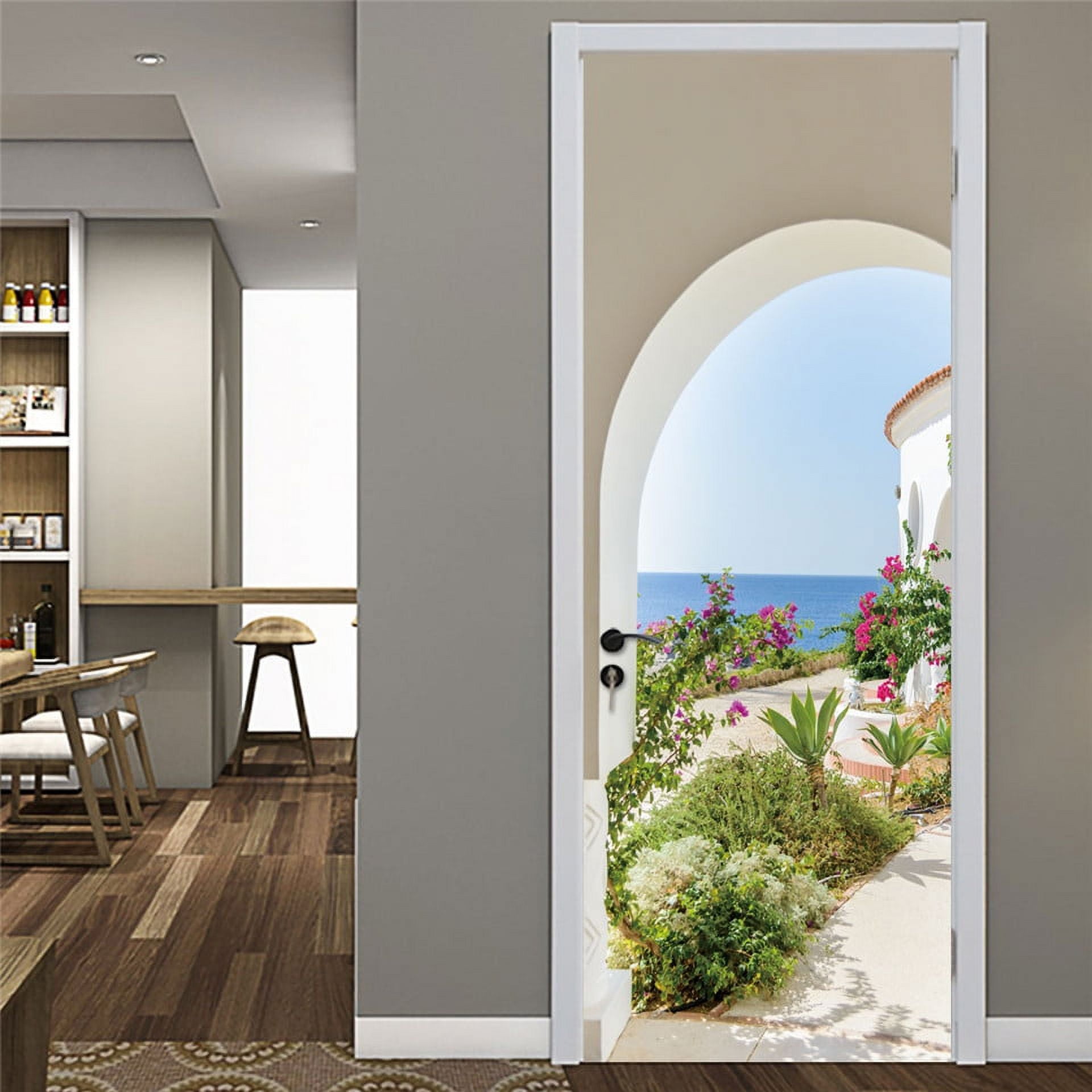 2pcs/set Door Stickers PVC Self Adhesive Removable Wallpaper Wall Mural ...