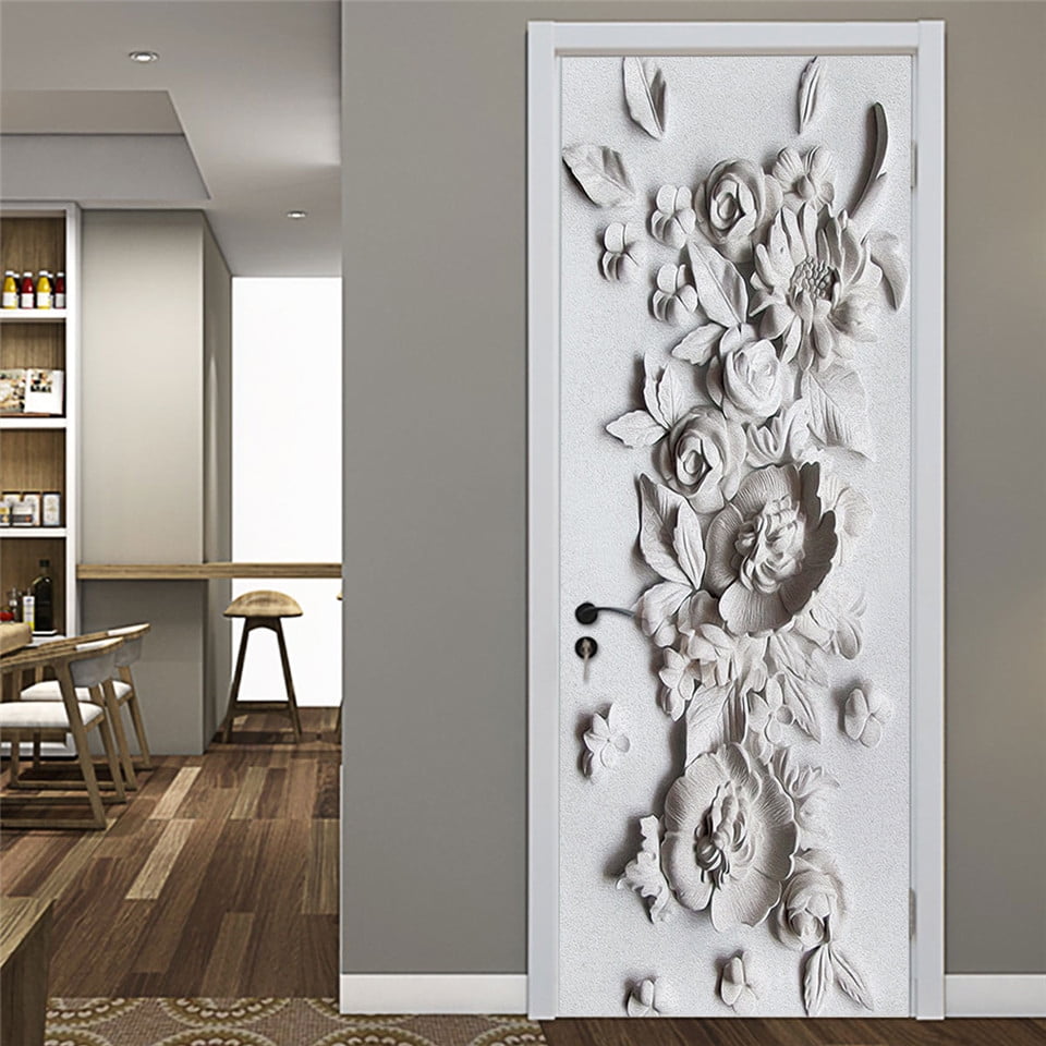 2pcs/set Doors Sticker Adhesive Wallpaper Vinyl Removable Waterproof ...