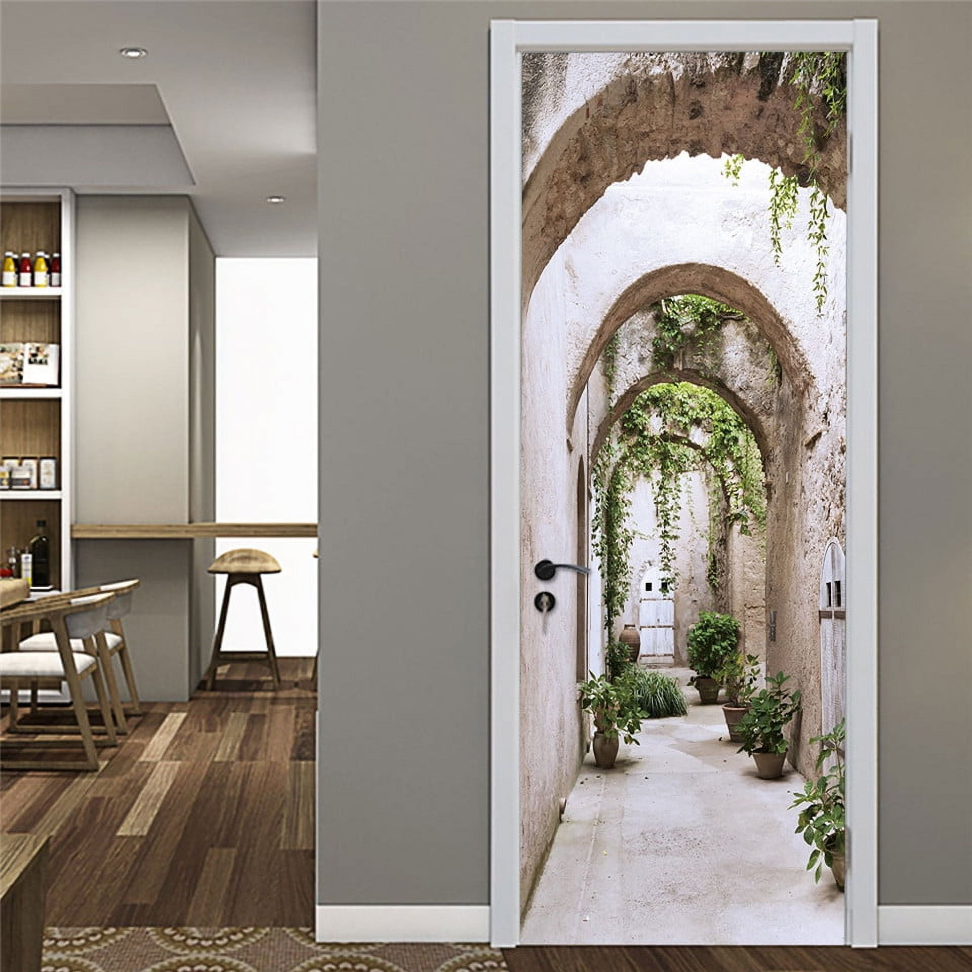 2pcs/set Doors Sticker Adhesive Wallpaper Vinyl Removable Waterproof ...