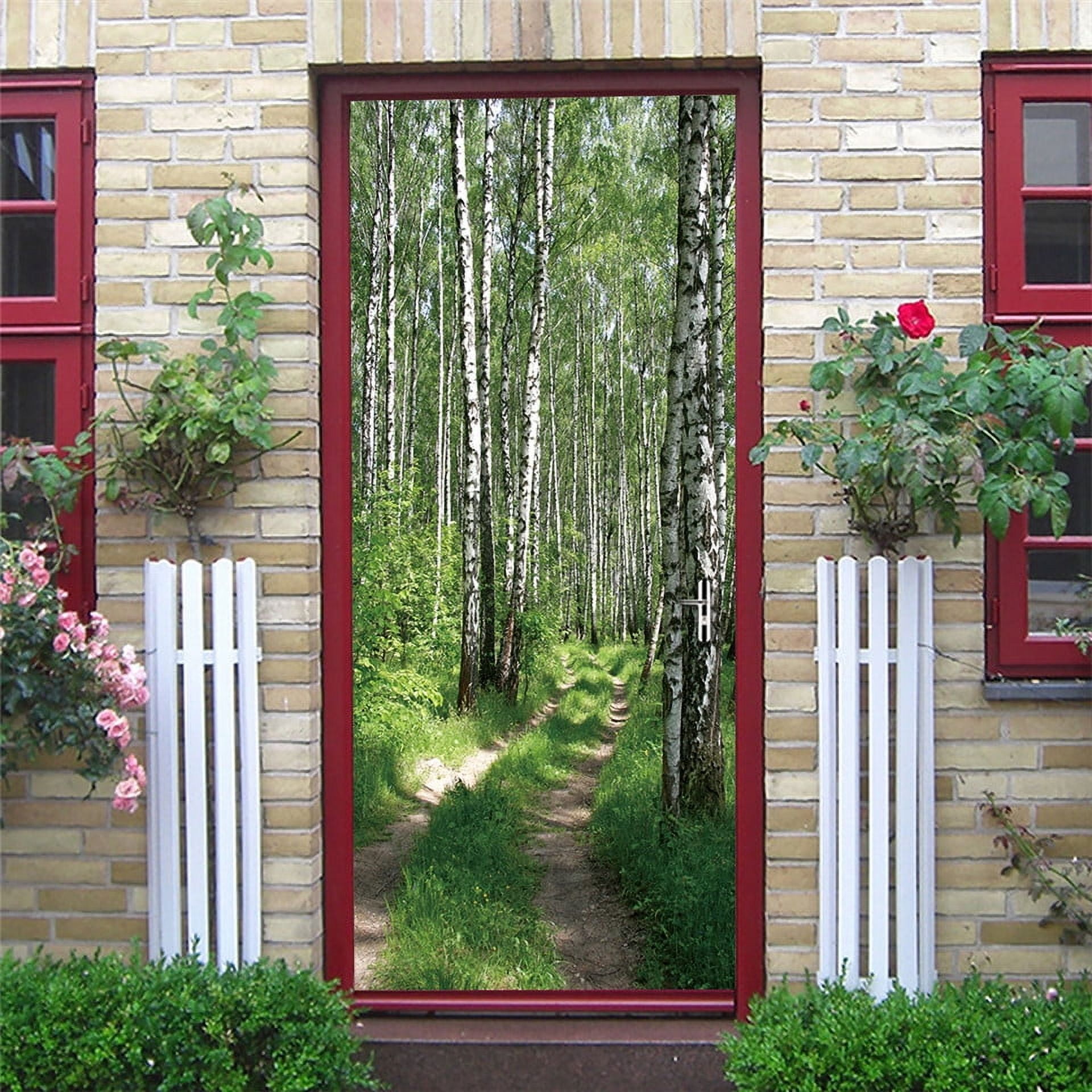 2pcs/set Doors Sticker Adhesive Wallpaper Vinyl Removable Waterproof ...