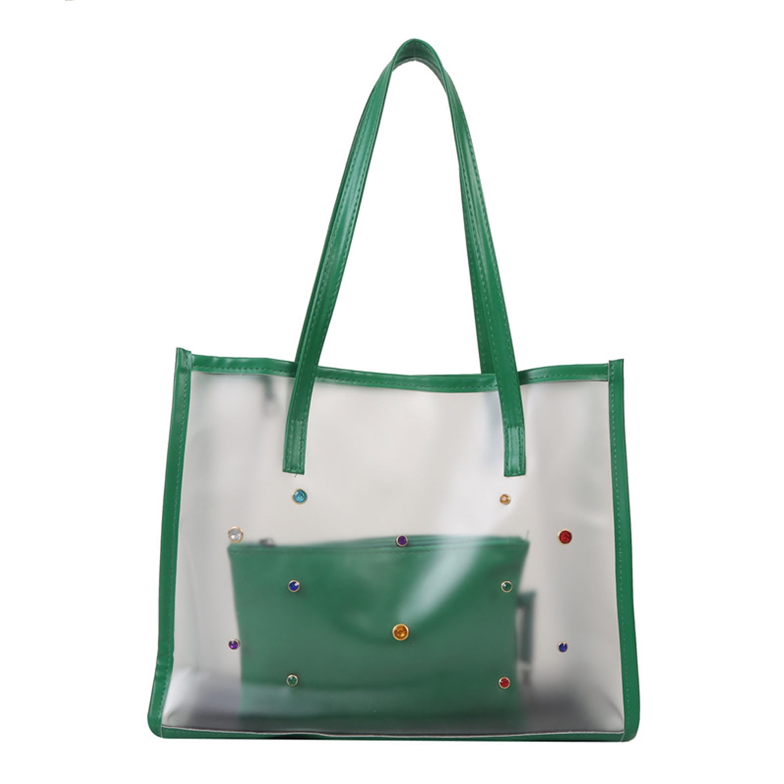 2pcs/set Fashionable Transparent Shoulder Bag for Ladies Great for ...