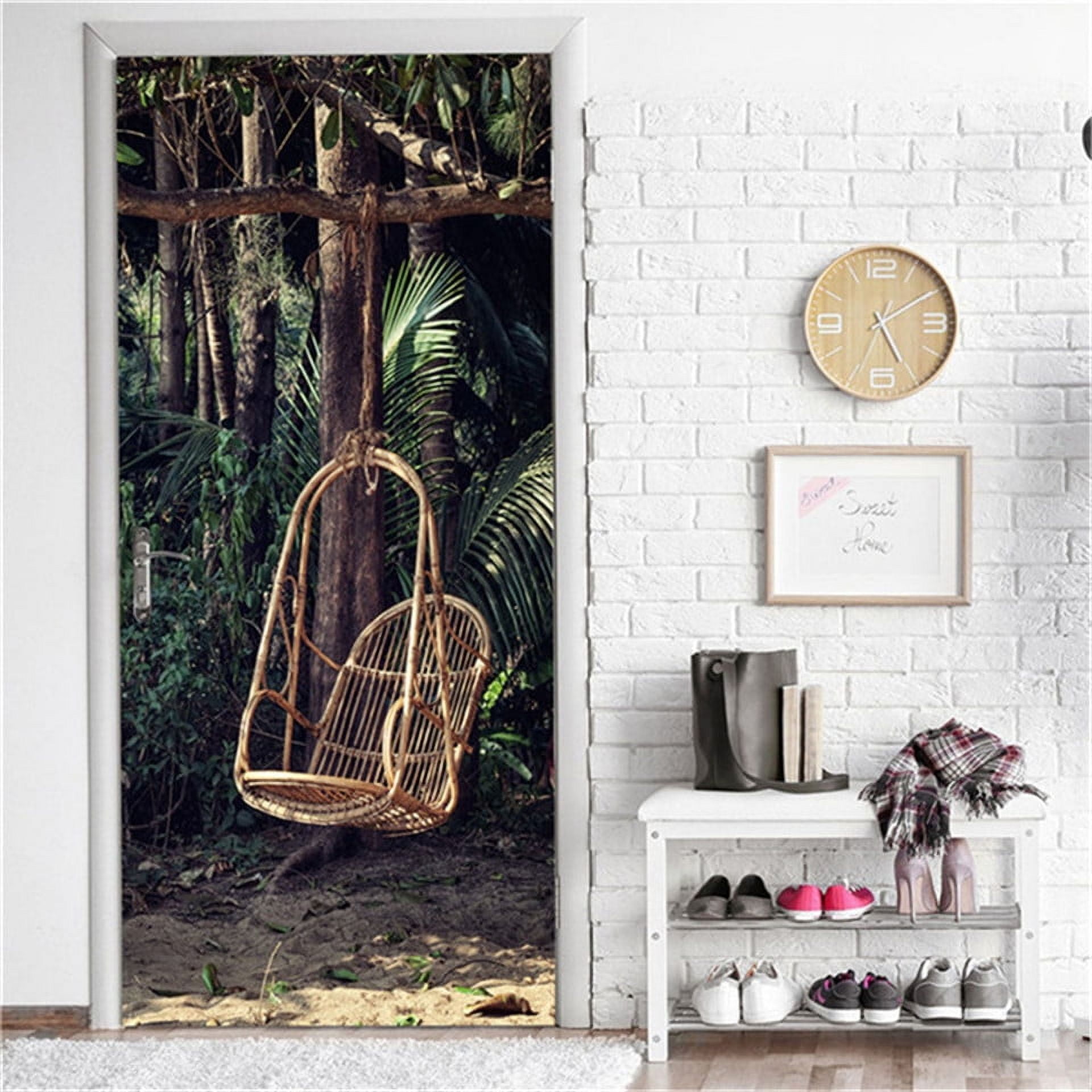 2pcs/set Fresh Rose Doors Sticker DIY Adhesive Wallpaper Vinyl ...