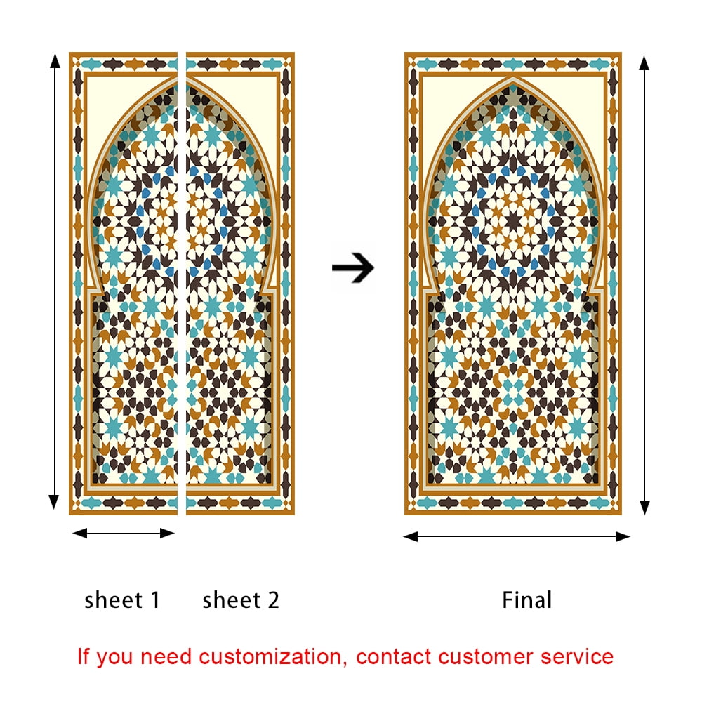2pcs/set Muslim Great Mosque of Mecca Door Sticker Home Decor Art Mural ...