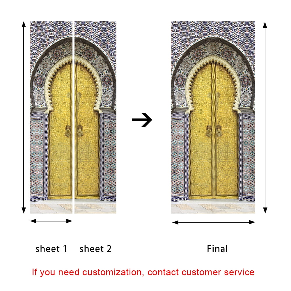 2pcs/set Muslim Great Mosque of Mecca Door Sticker Home Decor Art Mural ...