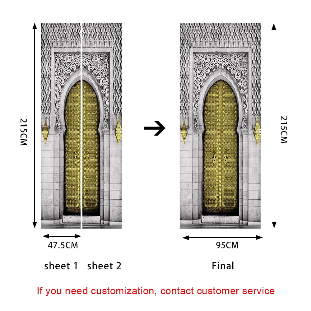 2pcs/set Muslim Great Mosque of Mecca Door Stickers Home Decor Art ...
