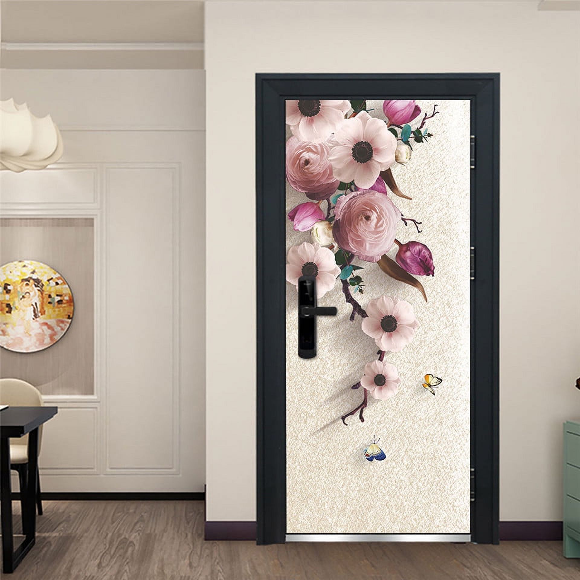 2pcs/set Retro Wooden Door Sticker Vinyl Peel and Stick Wallpaper ...