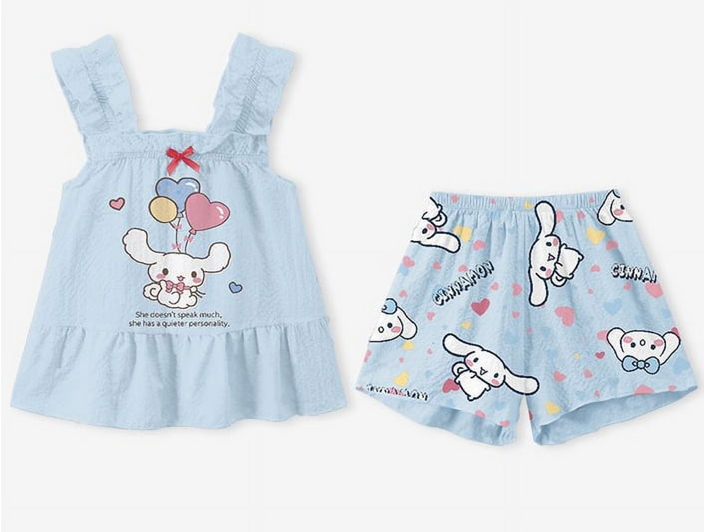 2pcs/set Sanrio Cinnamoroll Camisole Pajama Set Cute Homewear Girls ...