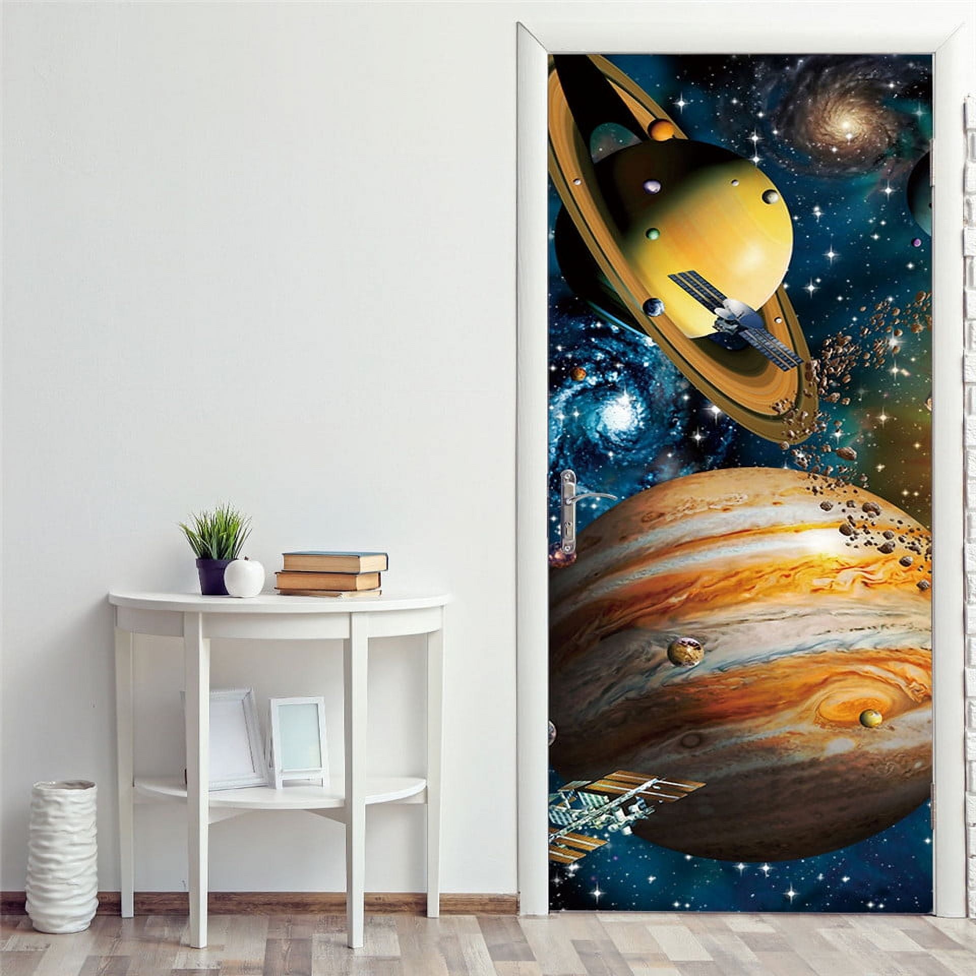 2pcs/set Space Planet Stickers on the Doors PVC Self Adhesive Wallpaper ...