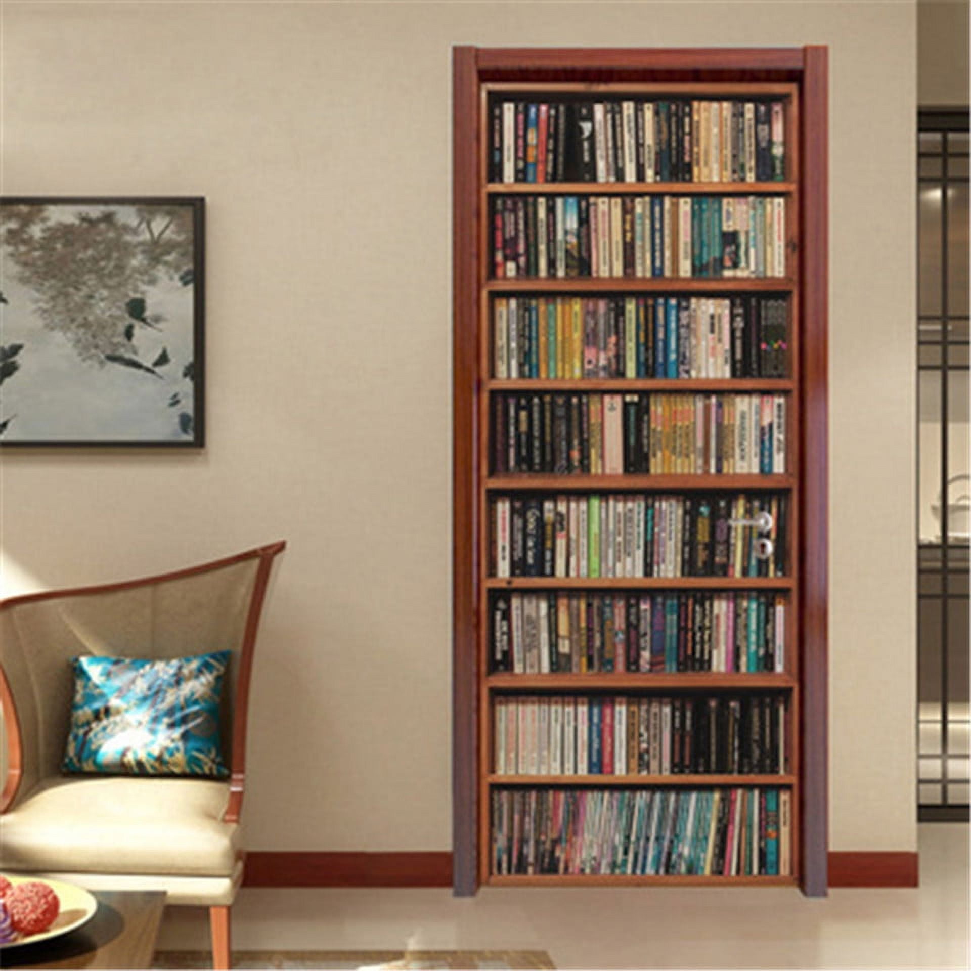 2pcs/set Vintage Library Door Sticker PVC Self Adhesive Waterproof ...