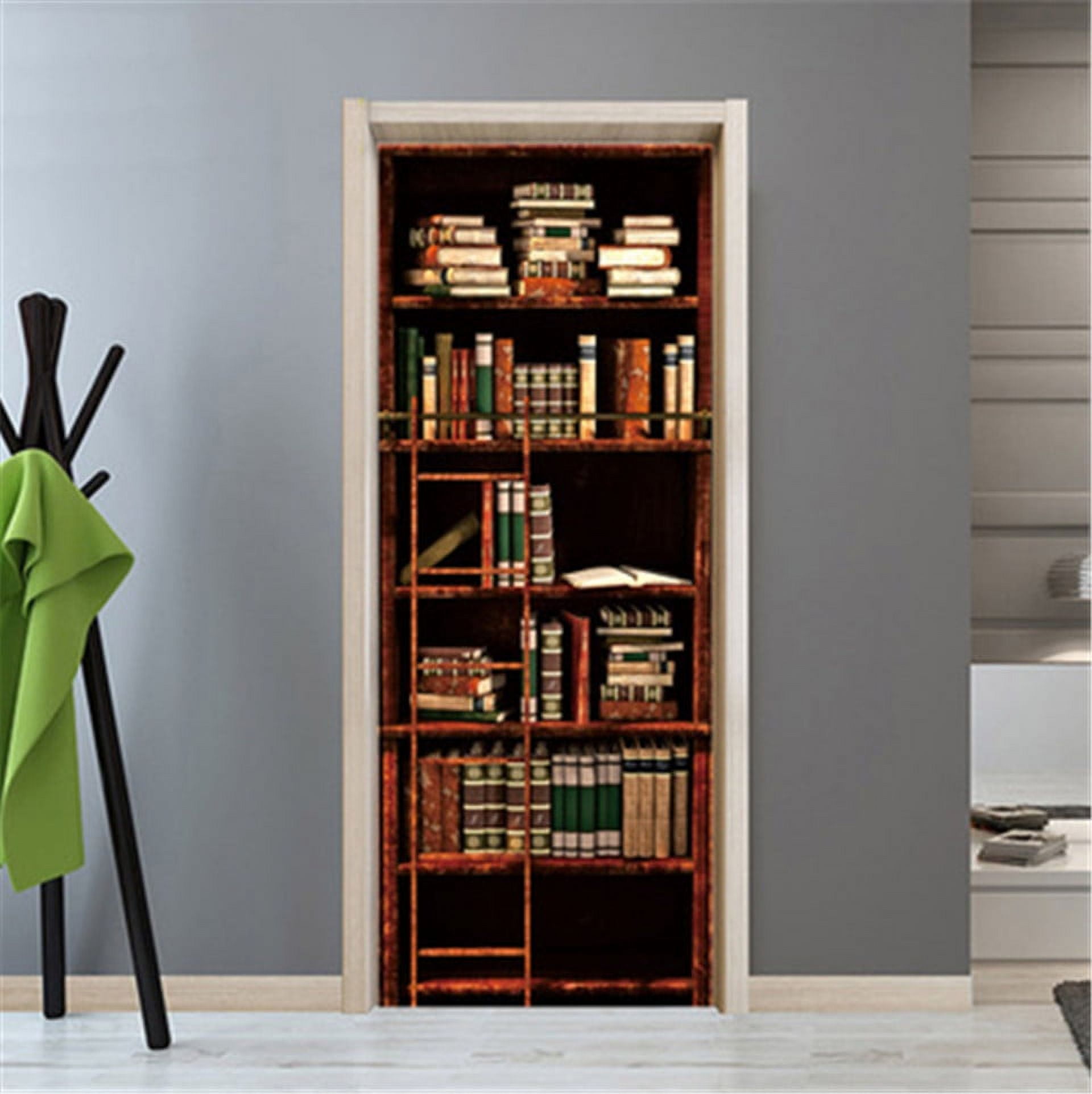 2pcs/set Vintage Library Door Sticker PVC Self Adhesive Waterproof ...