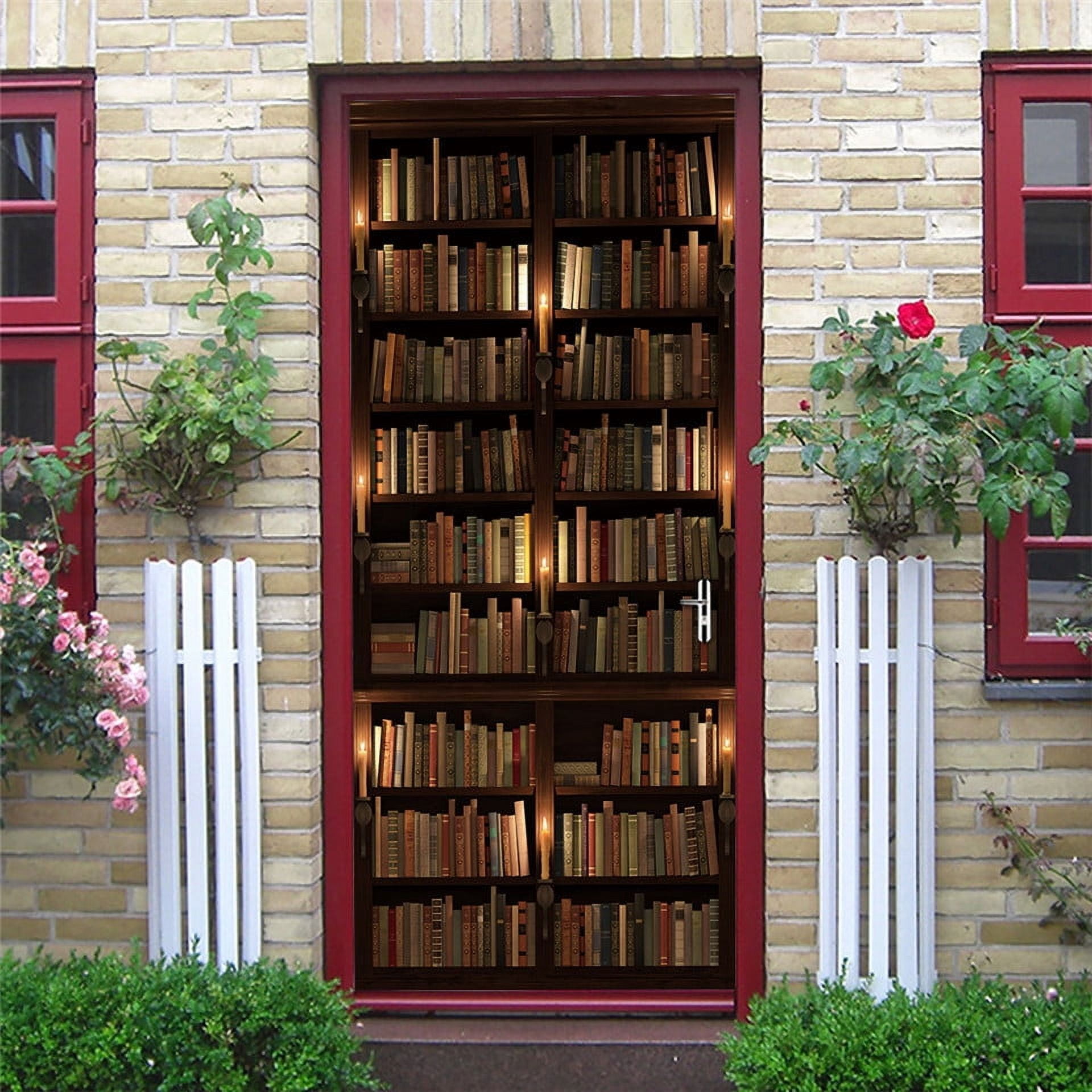 2pcs/set Vintage Library Door Sticker PVC Self Adhesive Waterproof ...