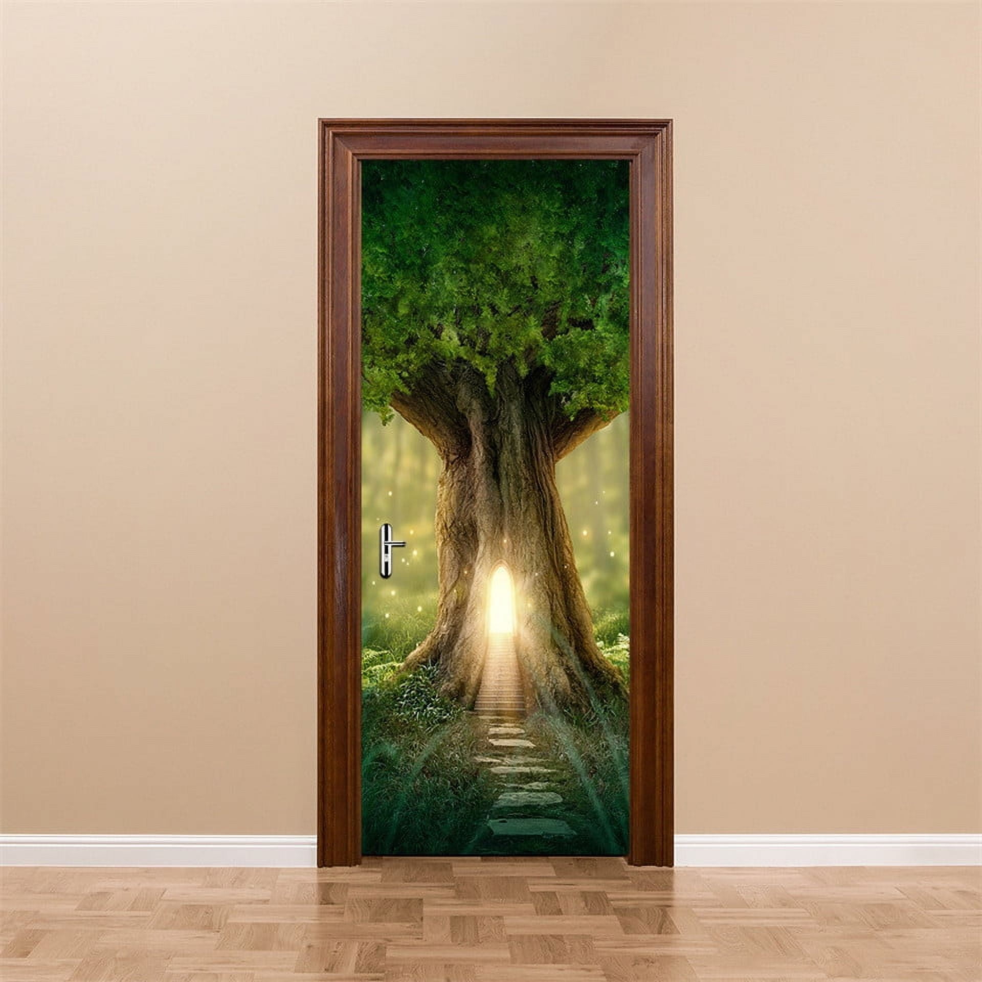 2pcs/set White Shadow Corridor Door Sticker Home Decor Vinyl DIY Peel ...