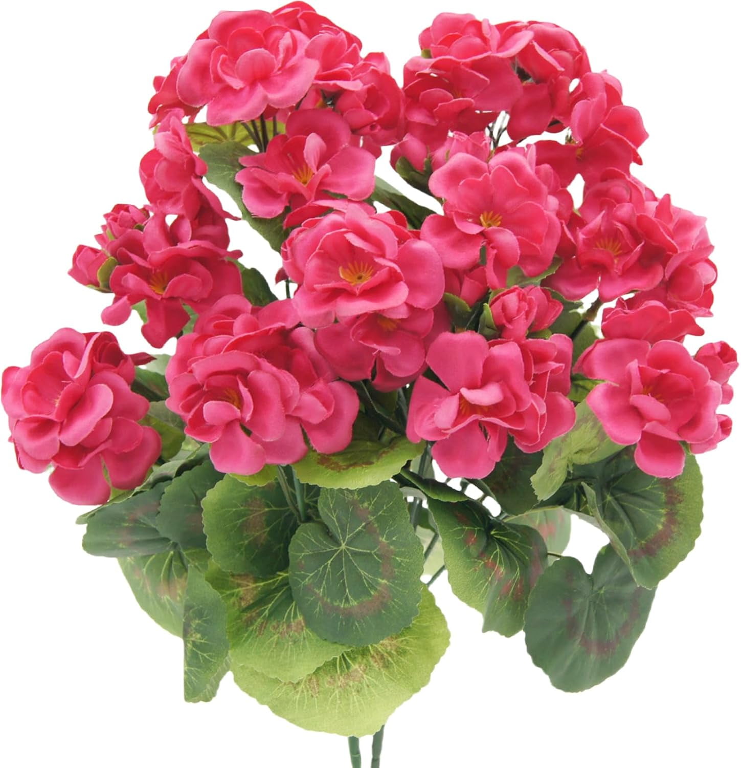 2pcsArtificial Geraniums Silk Flowers Outdoor Artificial Red Geranium ...