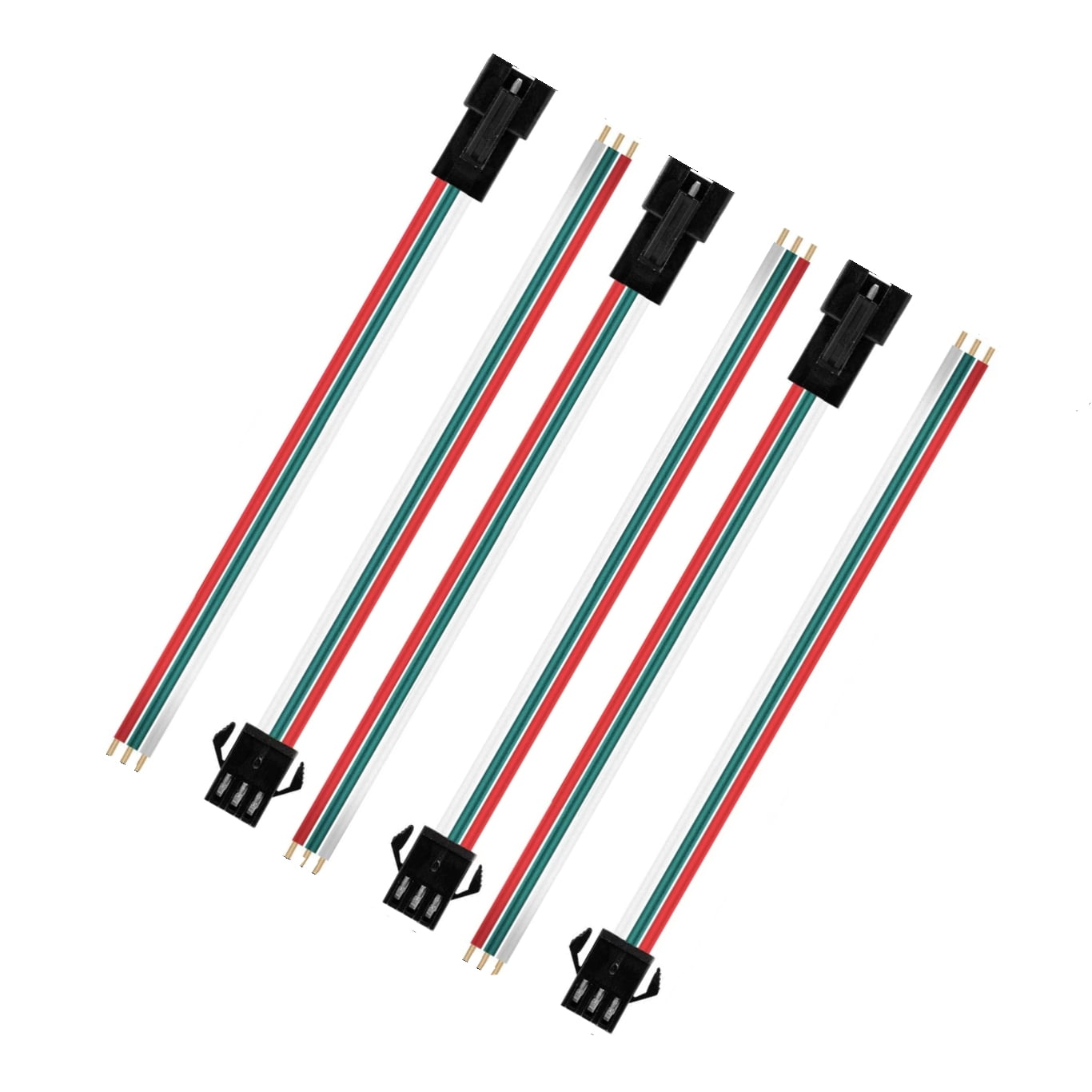 2pin 3Pin 4pin 5pin JST Connectors for LED Strip Female Male 15cm 22awg Wire 10Pairs - Walmart.com