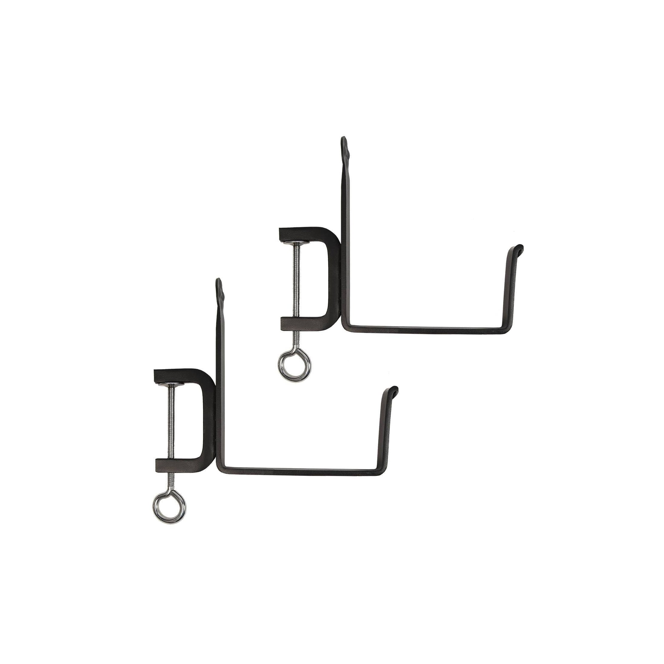 2pk 6" Steel Flower Box Clamp On Bracket - Secure Deck Rail Mount, Easy ...