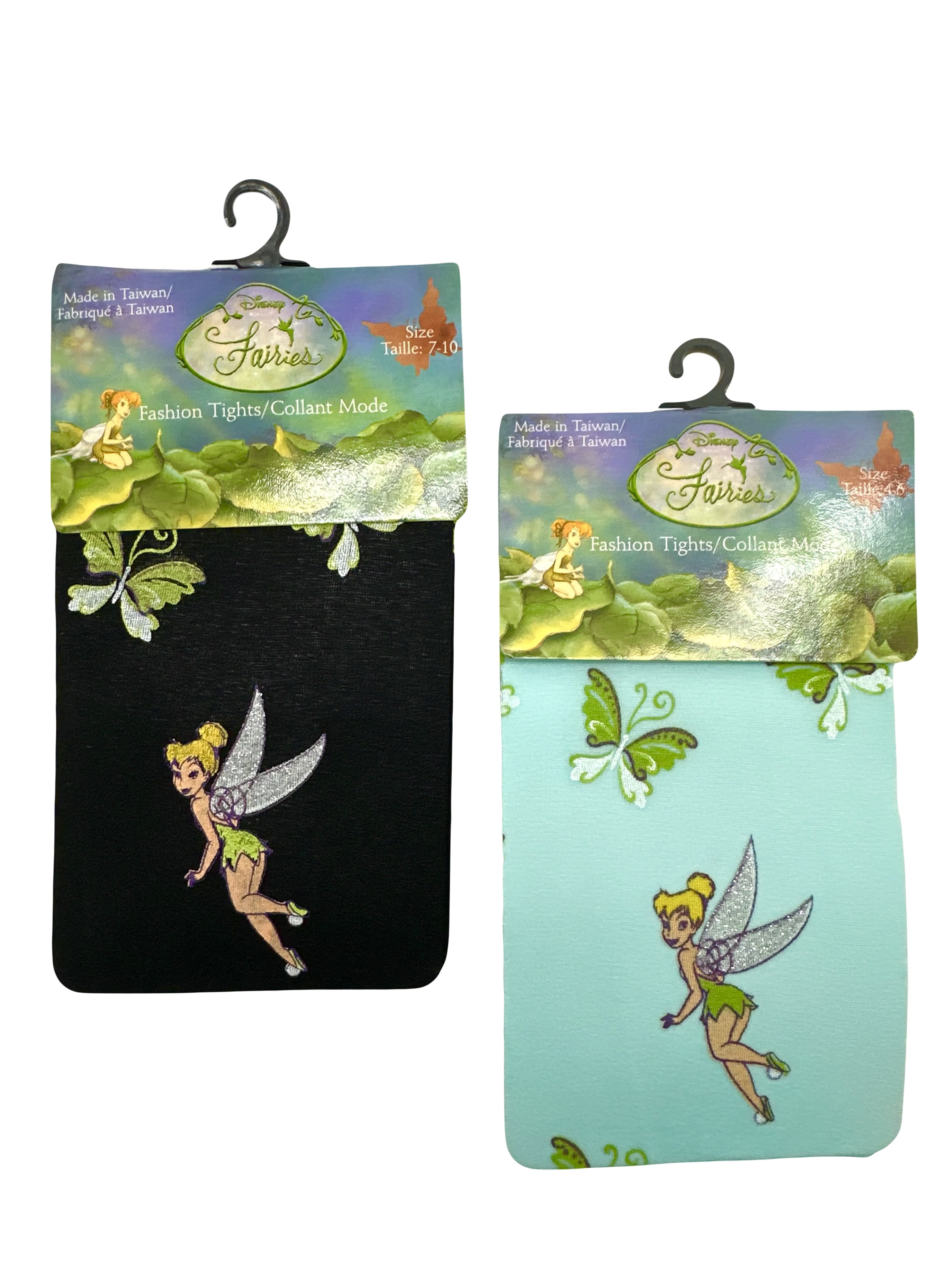 2pk Blue Disney's Tinker Bell Tights - Butterfly Themed Sky Blue And ...