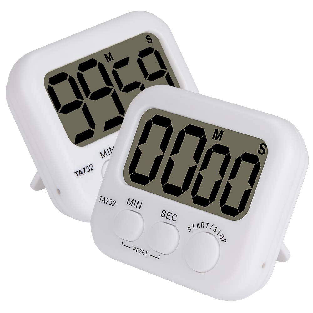 2pk Digital Timer, 2-Pack Basic High Decibel Loud Alarm Countdown Timer ...